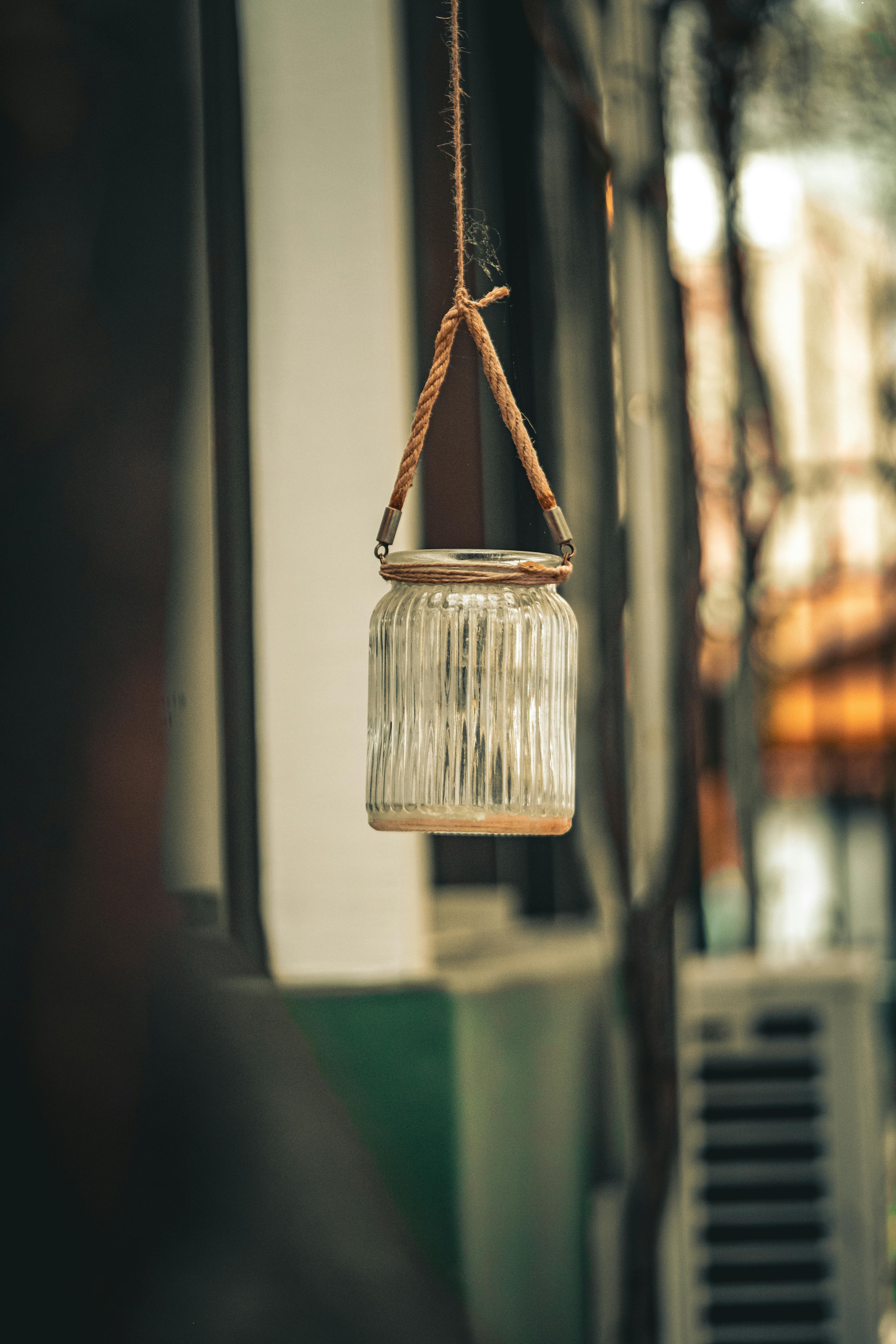 A Glass Jar Hanging on a Rope · Free Stock Photo