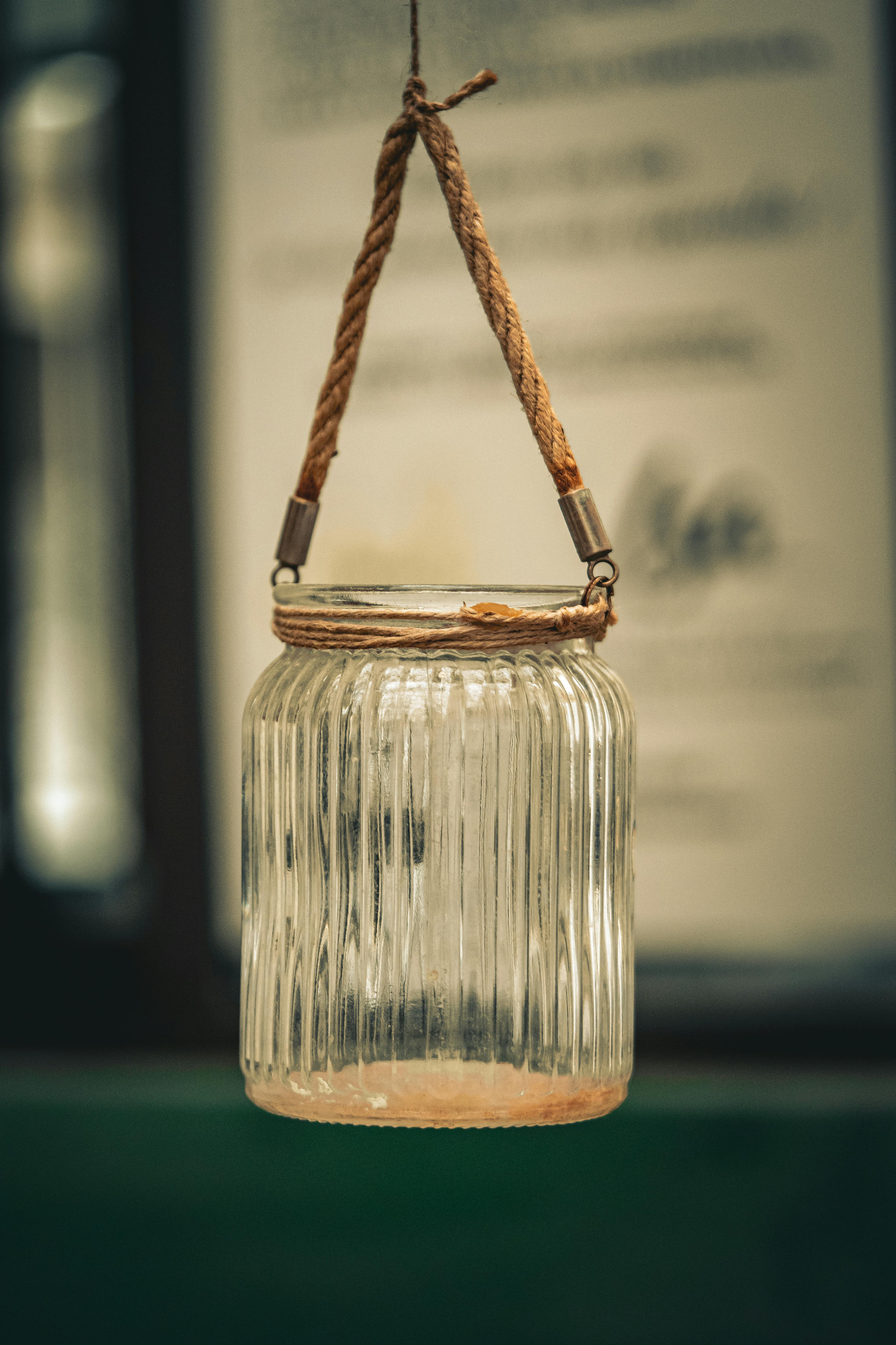 A Glass Jar Hanging on a Rope · Free Stock Photo