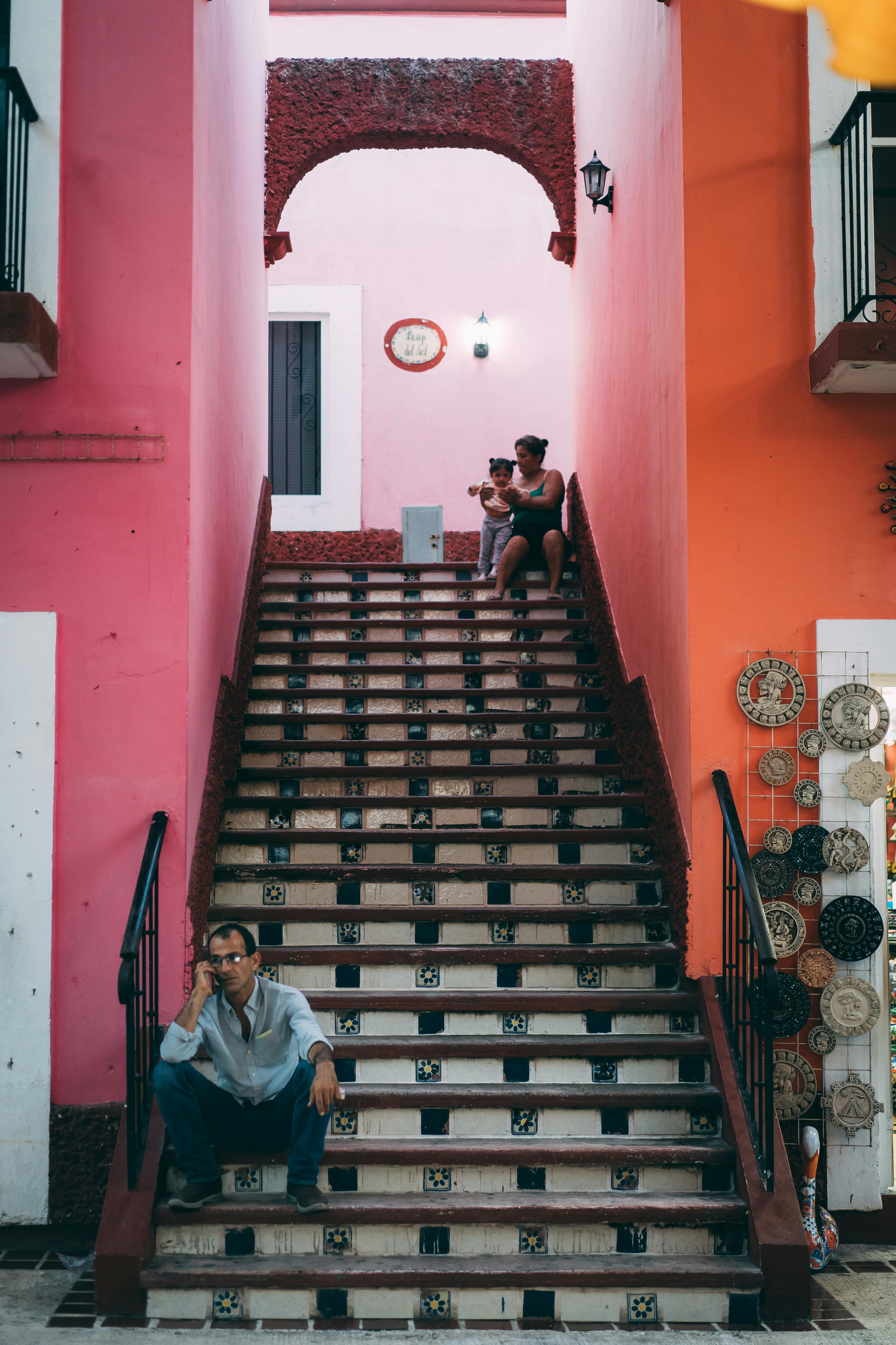 People Sitting On Stairs · Free Stock Photo