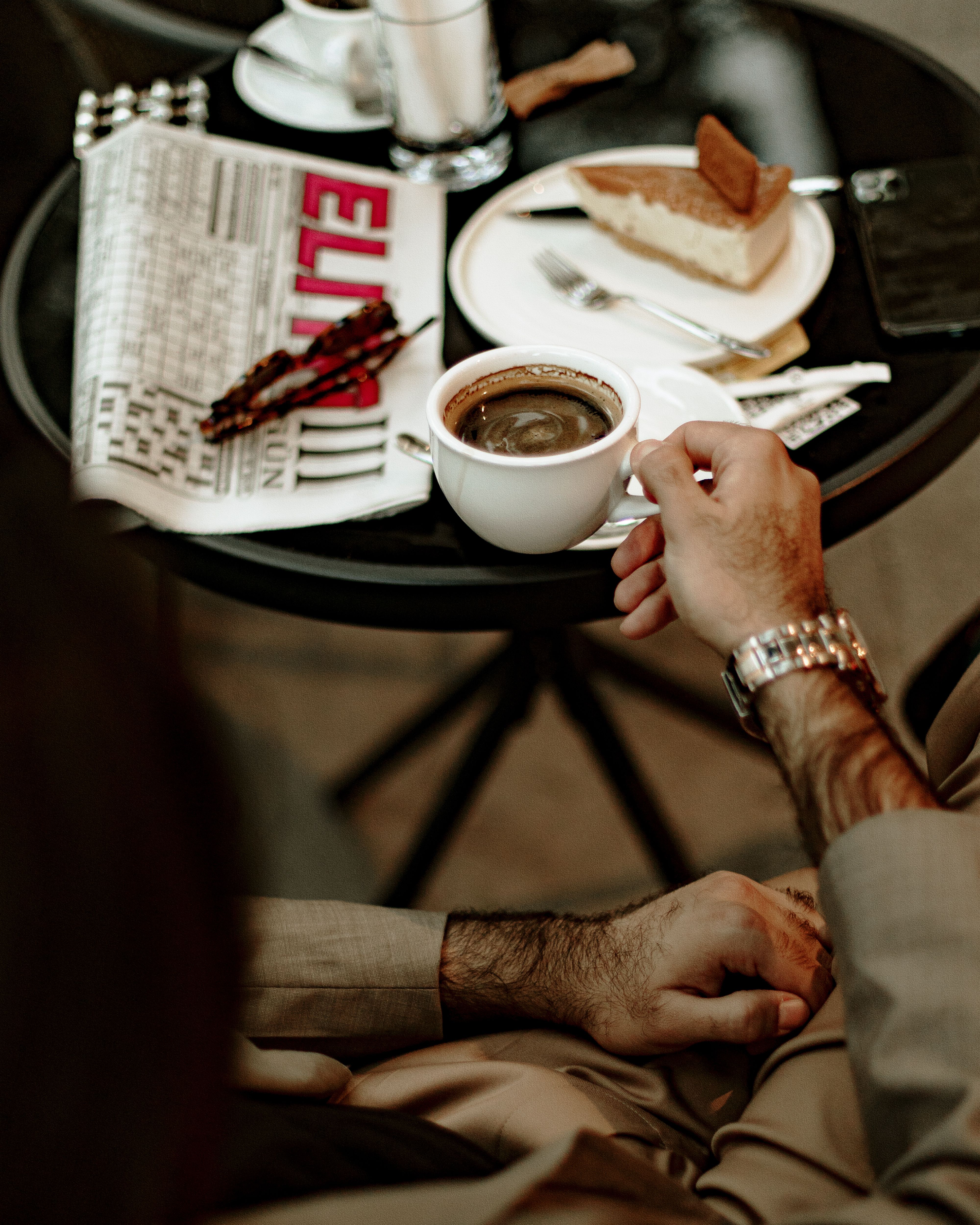 Man Having Coffee and Cake in Cafe · Free Stock Photo