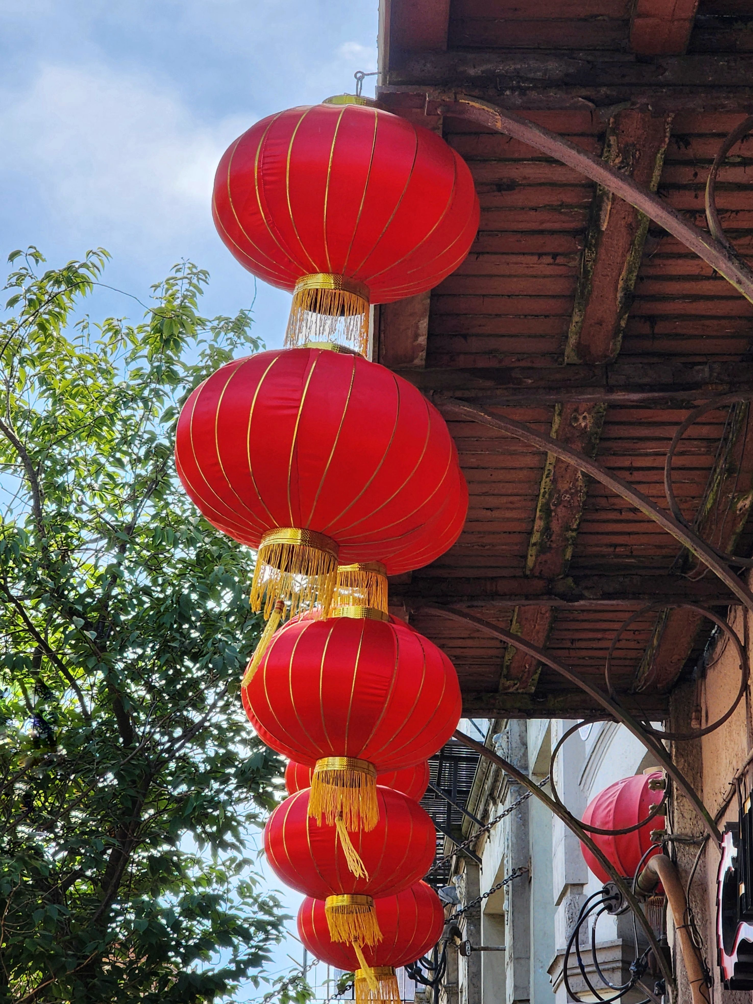 Traditional Hanging Lanterns on a Street · Free Stock Photo