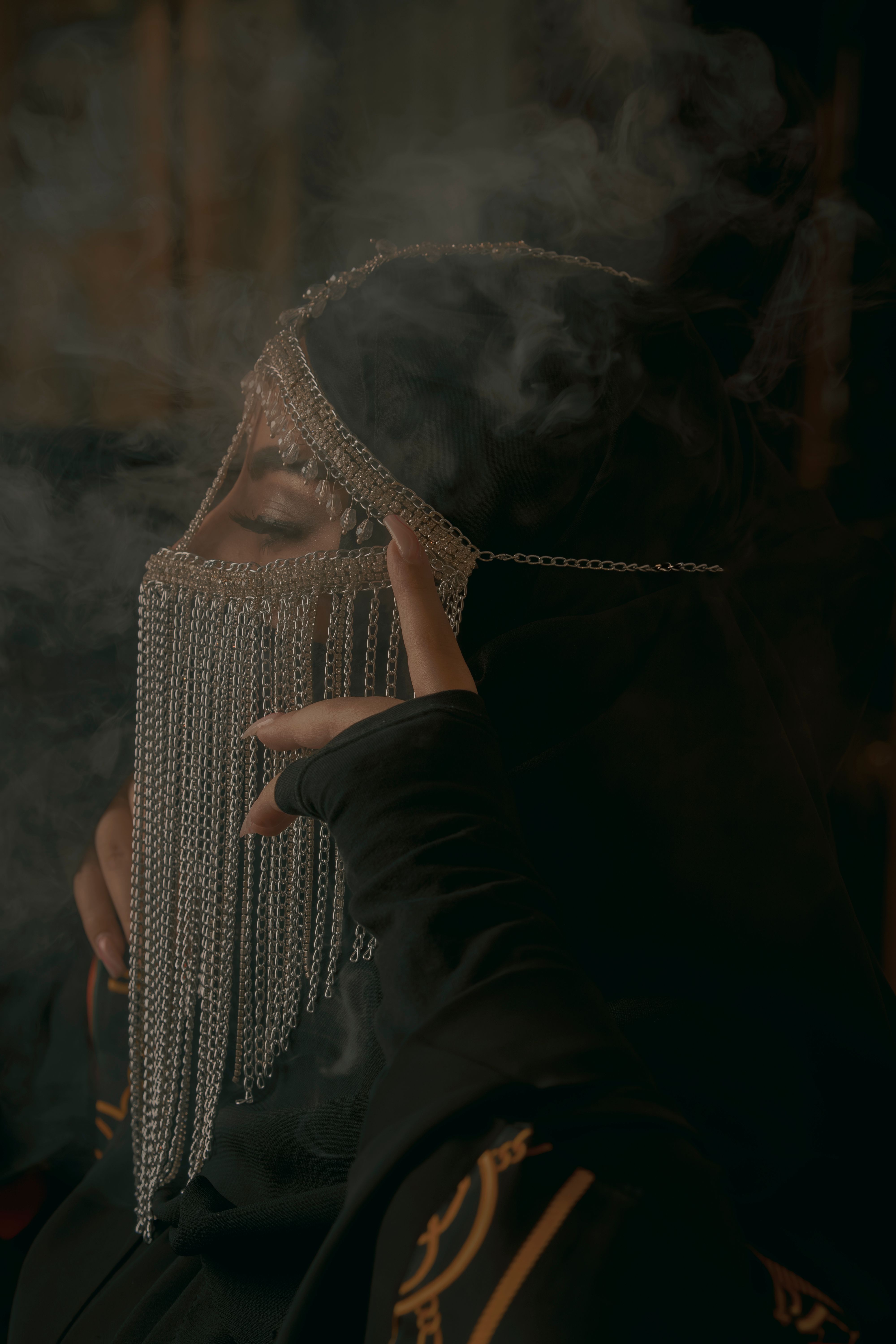 Woman in Decorated Niqab with Jewelry · Free Stock Photo
