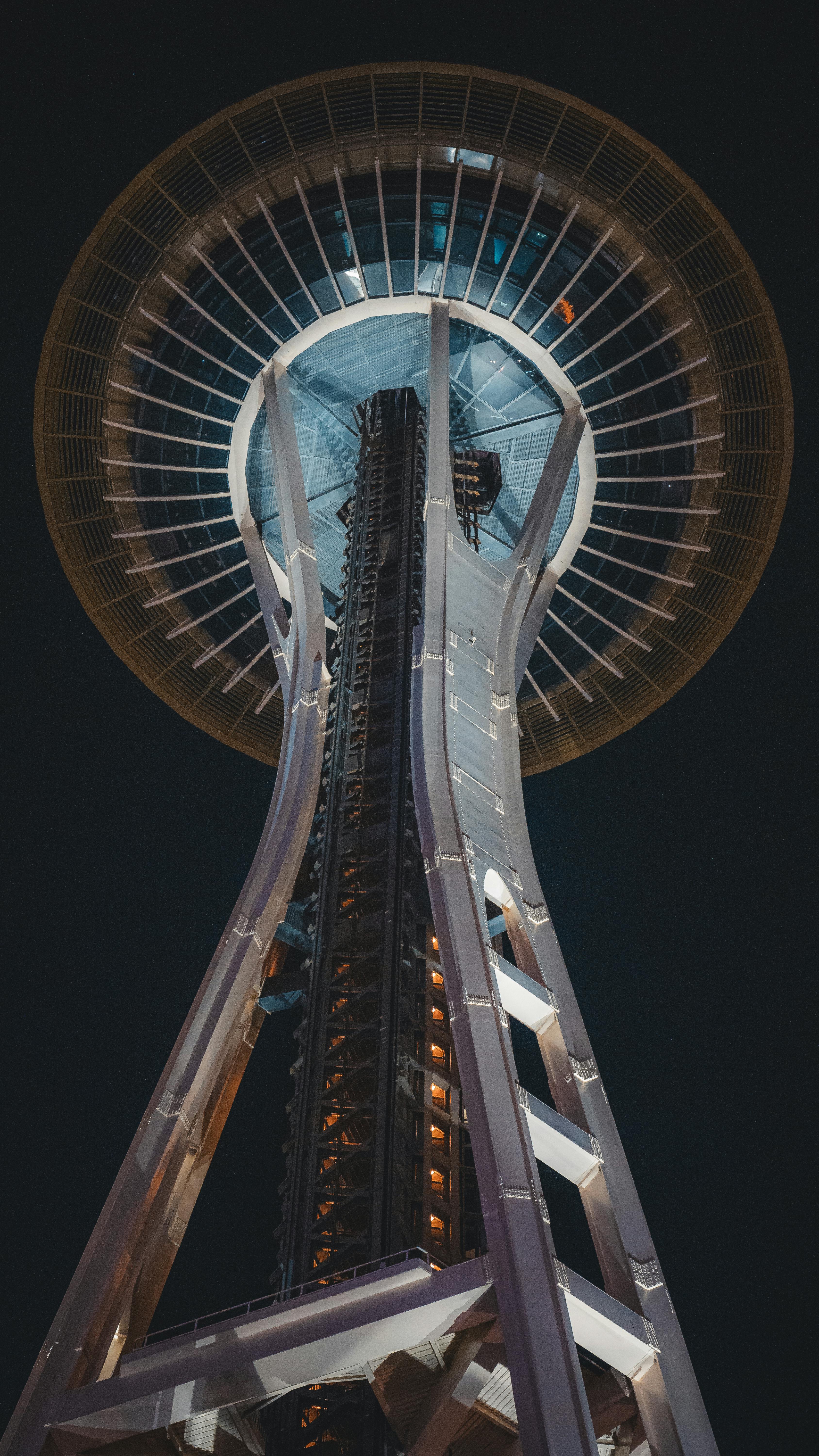 View of the Space Needle at Night, Seattle, Washington, USA · Free ...