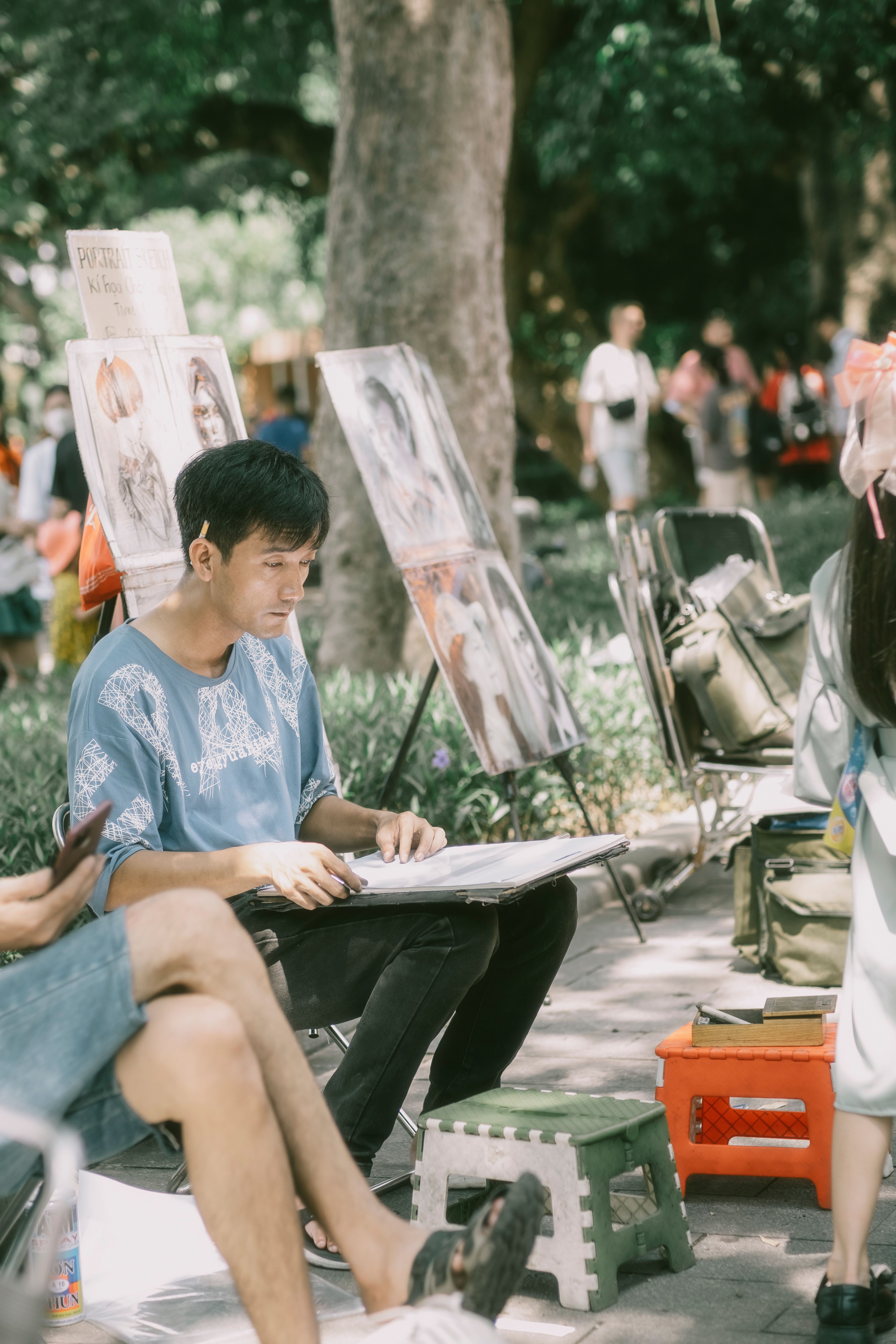Man Sitting at Park and Drawing · Free Stock Photo