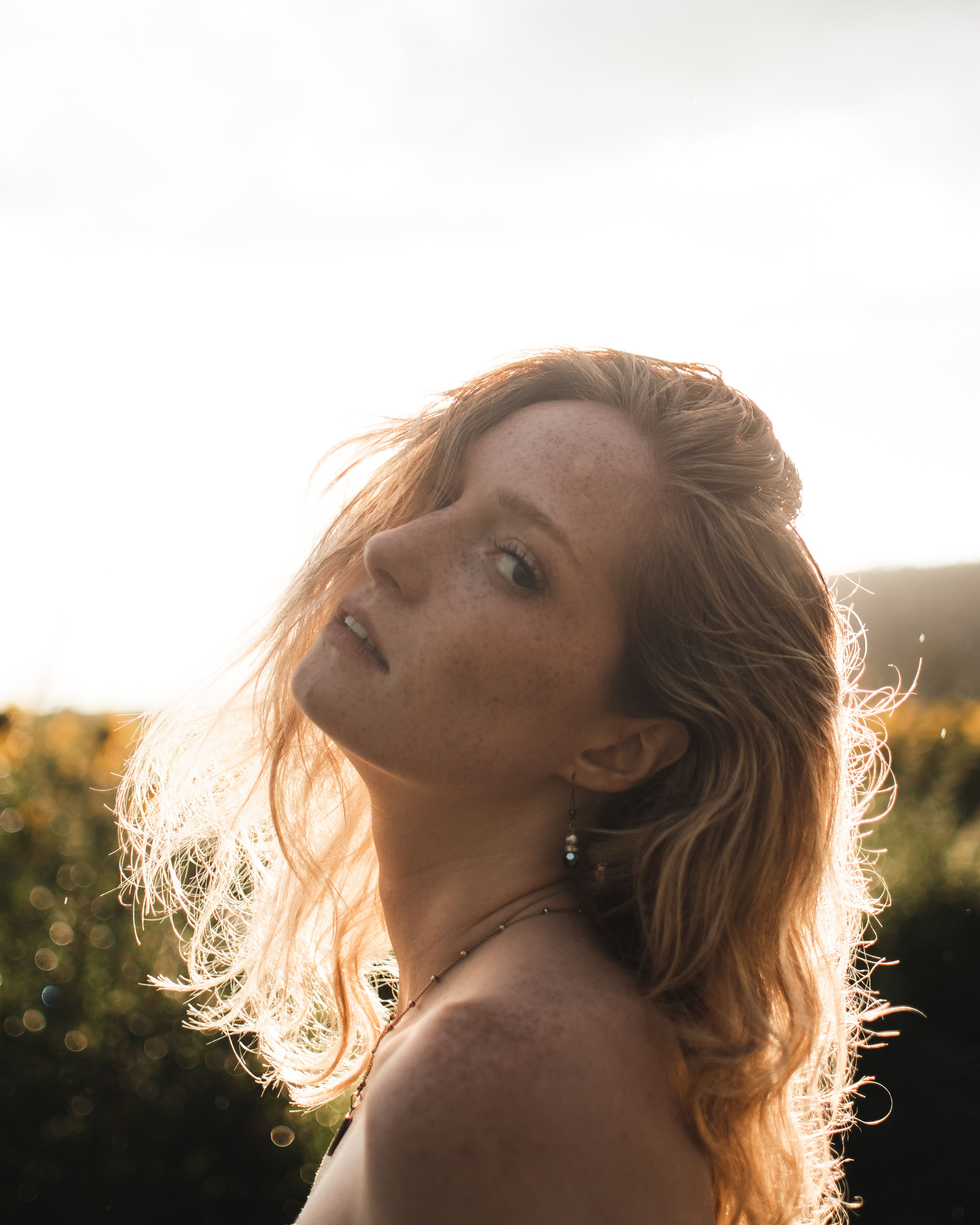 Sunlit Hair of Blonde Model · Free Stock Photo