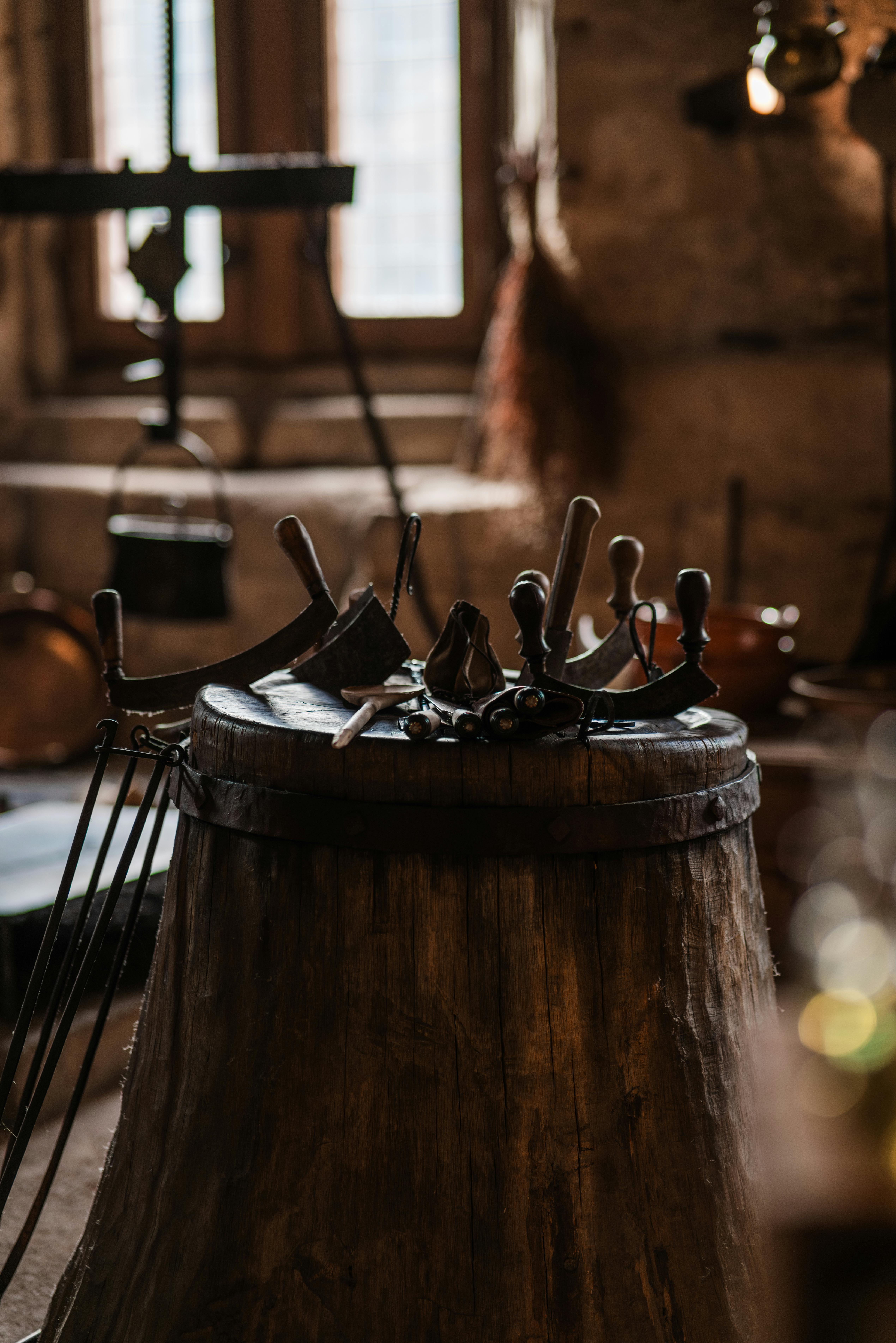 Exhibition with Rustic Tools · Free Stock Photo