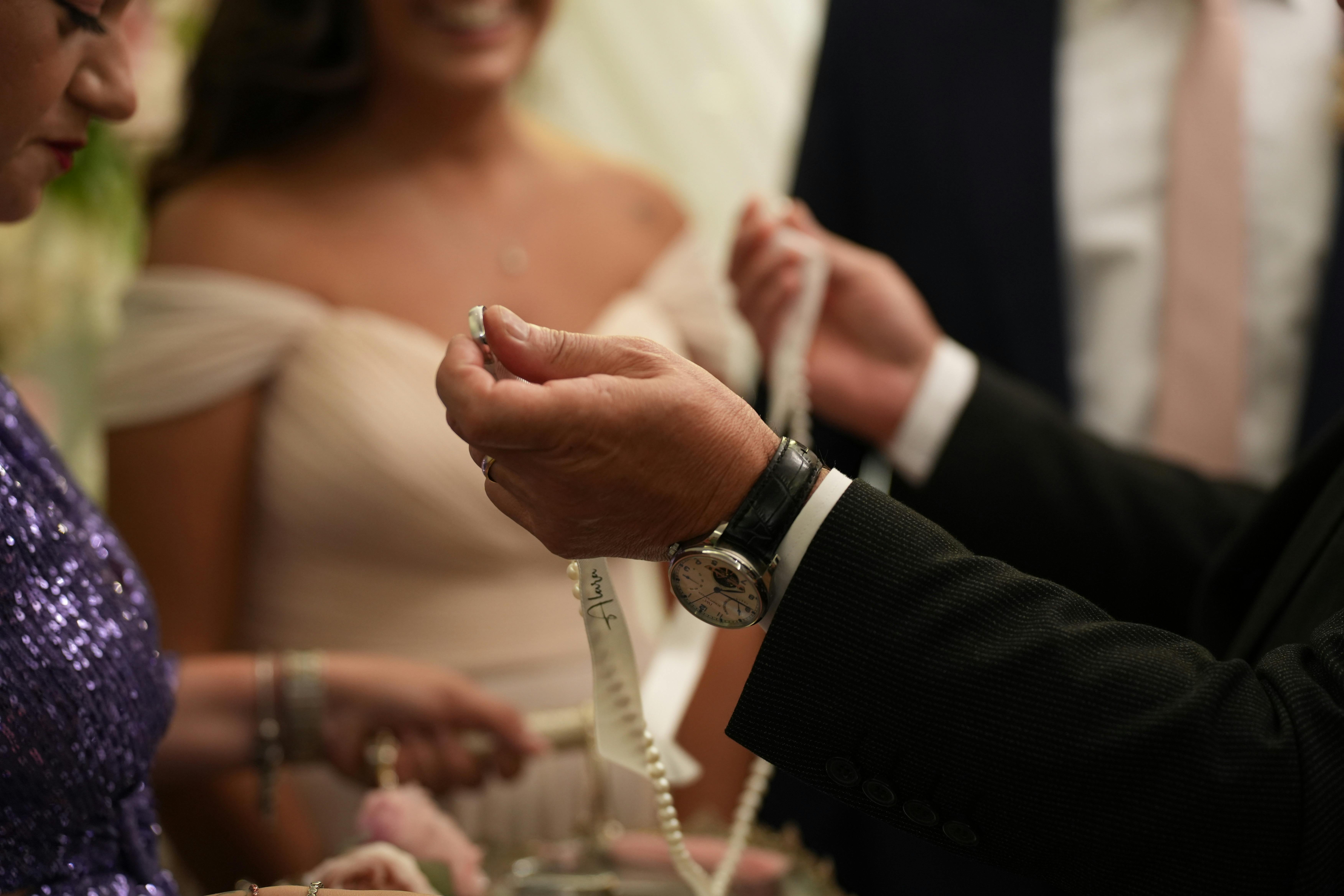 Cutting the Ribbon Tied to Wedding Rings During a Traditional Turkish ...