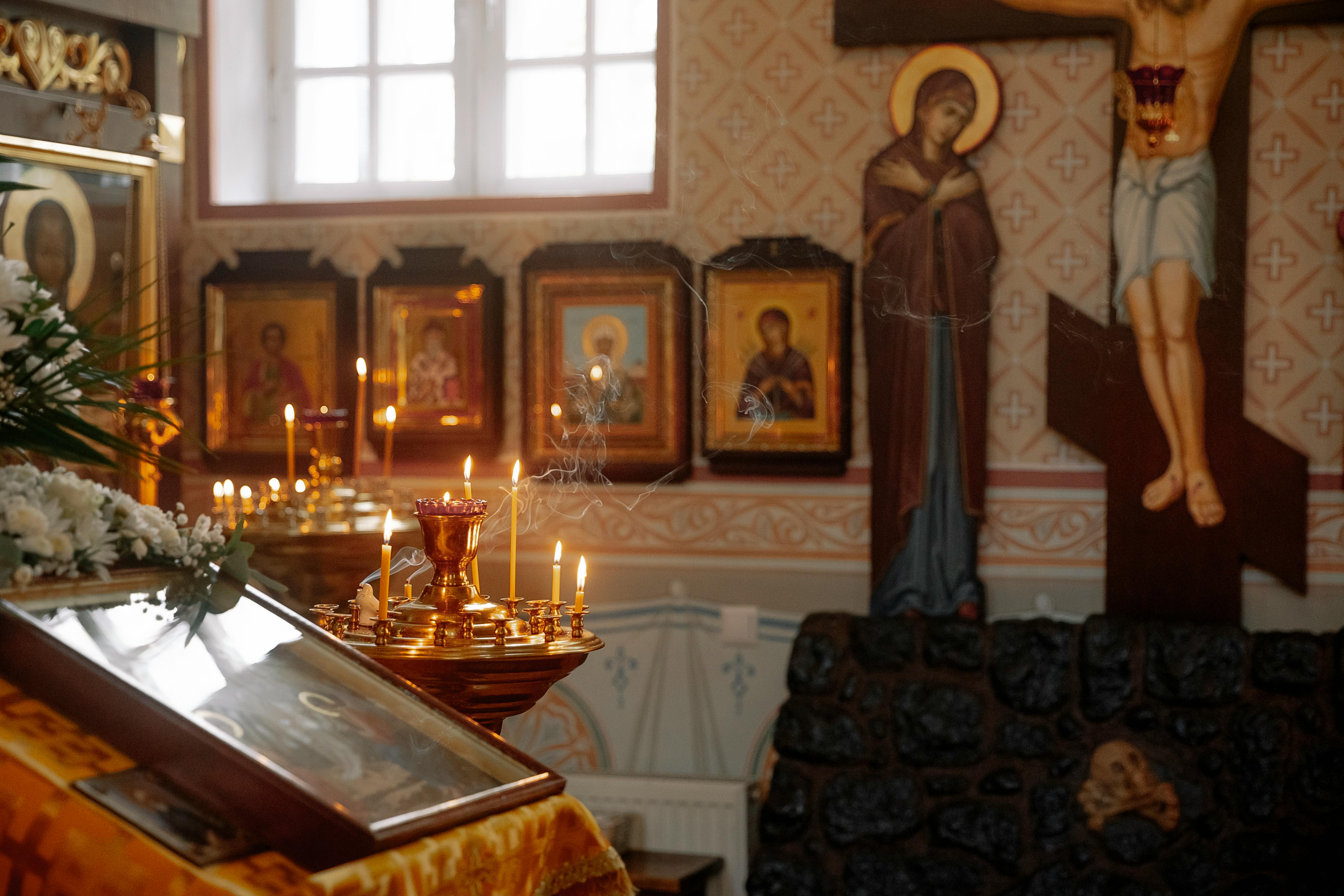 Candles Burning in Orthodox Church · Free Stock Photo