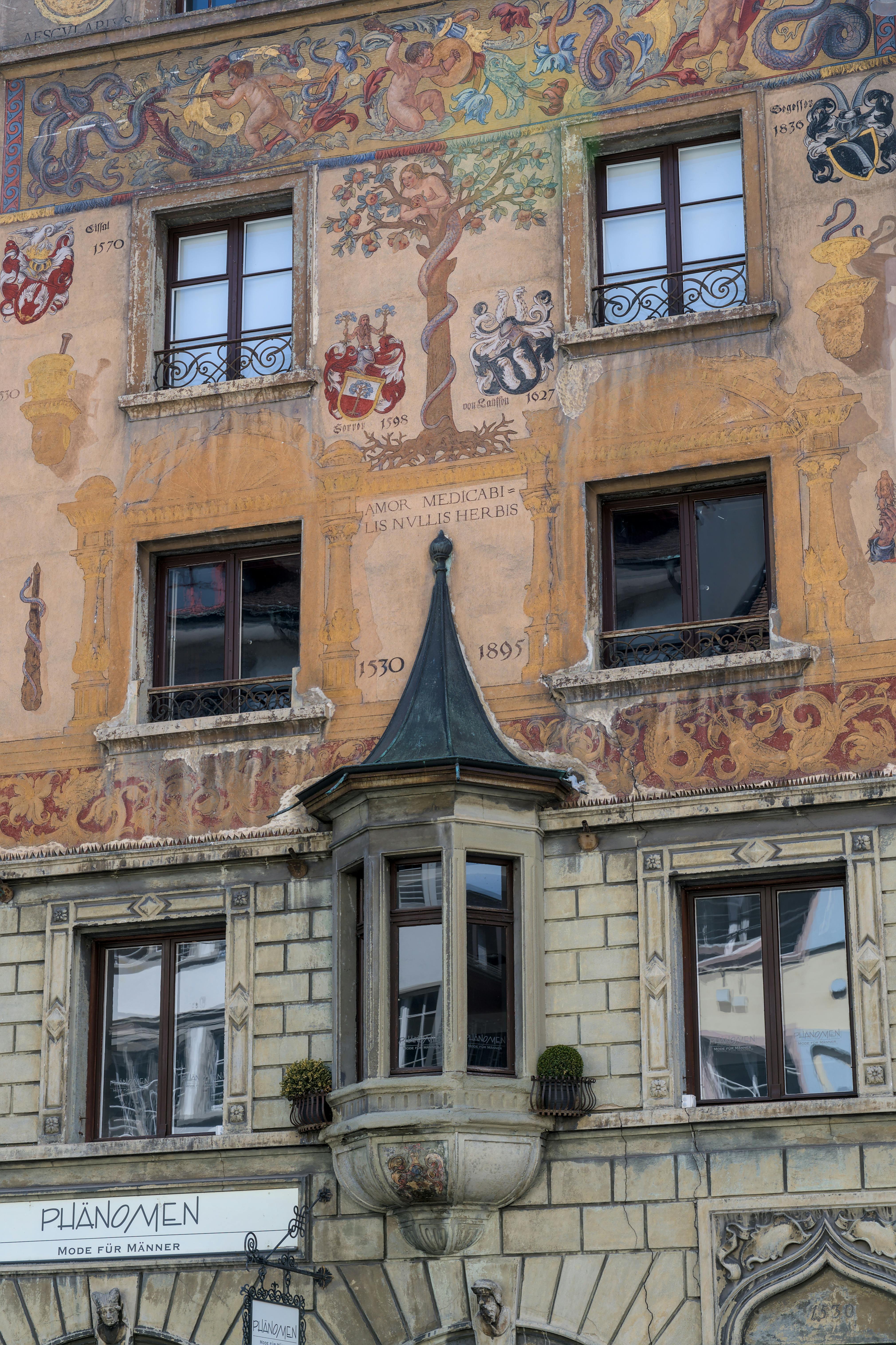 Fresco on Facade of Building in Lucerene · Free Stock Photo