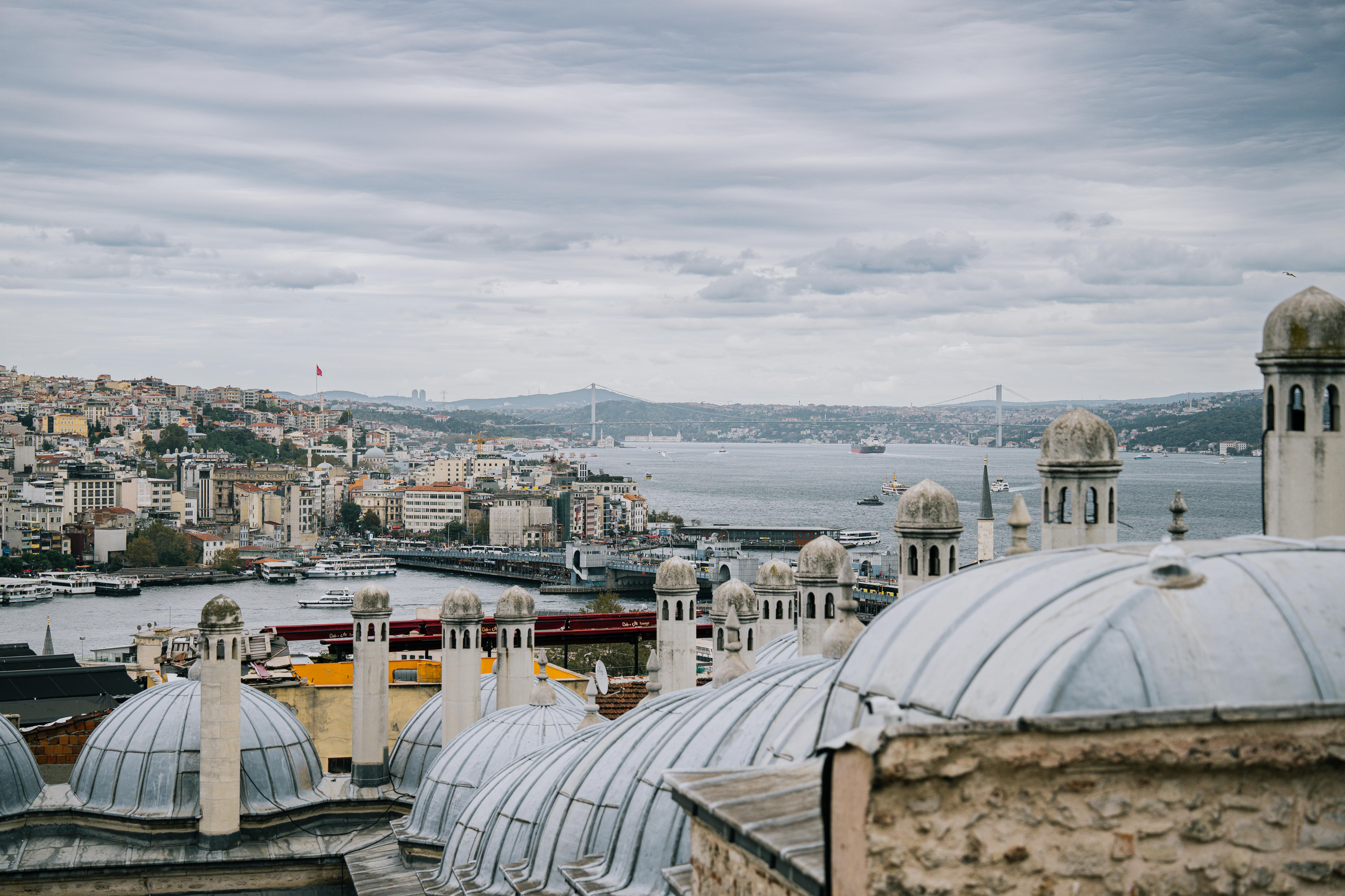 Istanbul Cityscape with Bosphorus Strait · Free Stock Photo