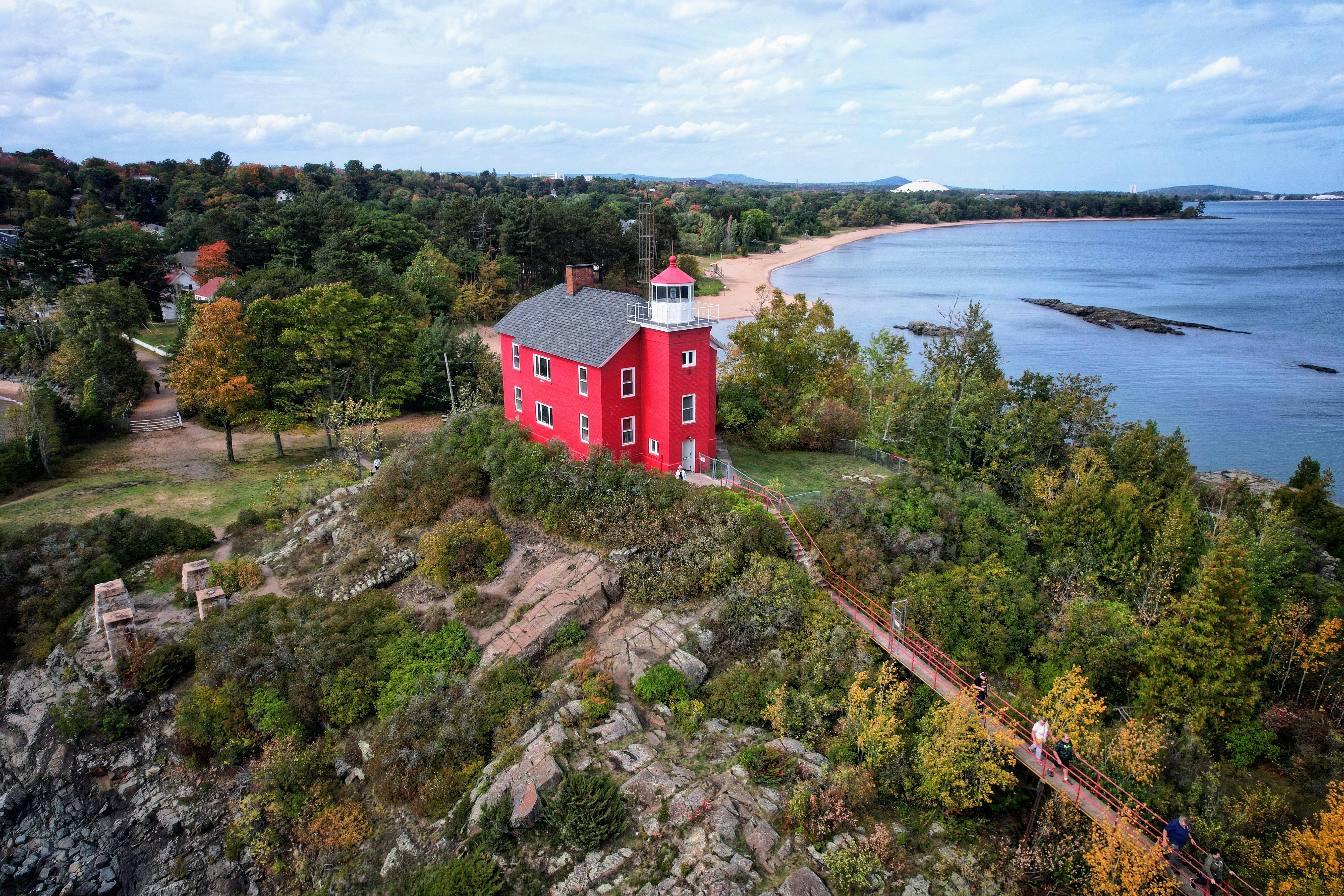 Marquette Harbor Lighthouse on Lakeshore of Lake Superior in USA · Free ...