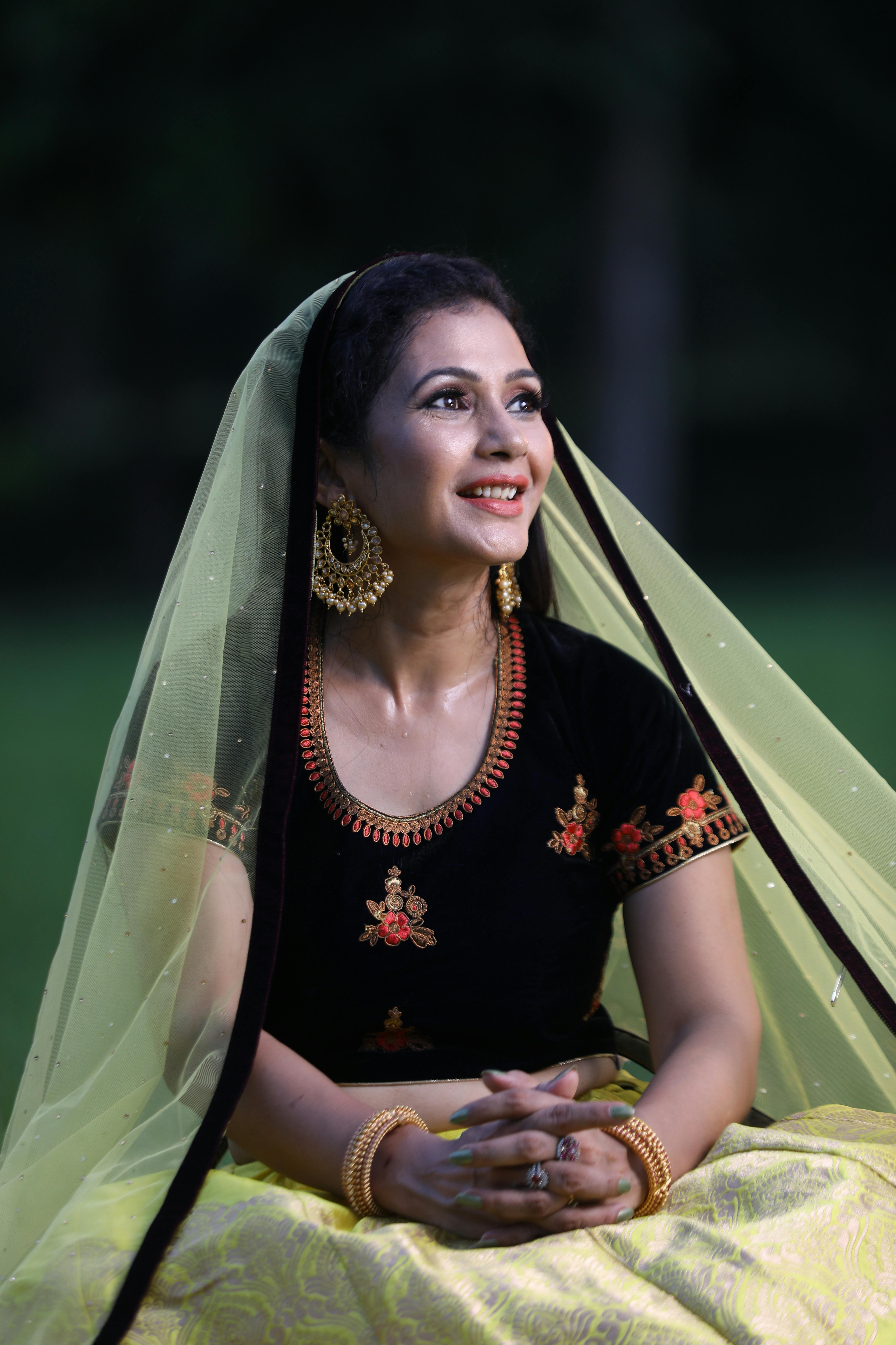 Portrait of Woman Wearing Traditional Indian Outfit · Free Stock Photo