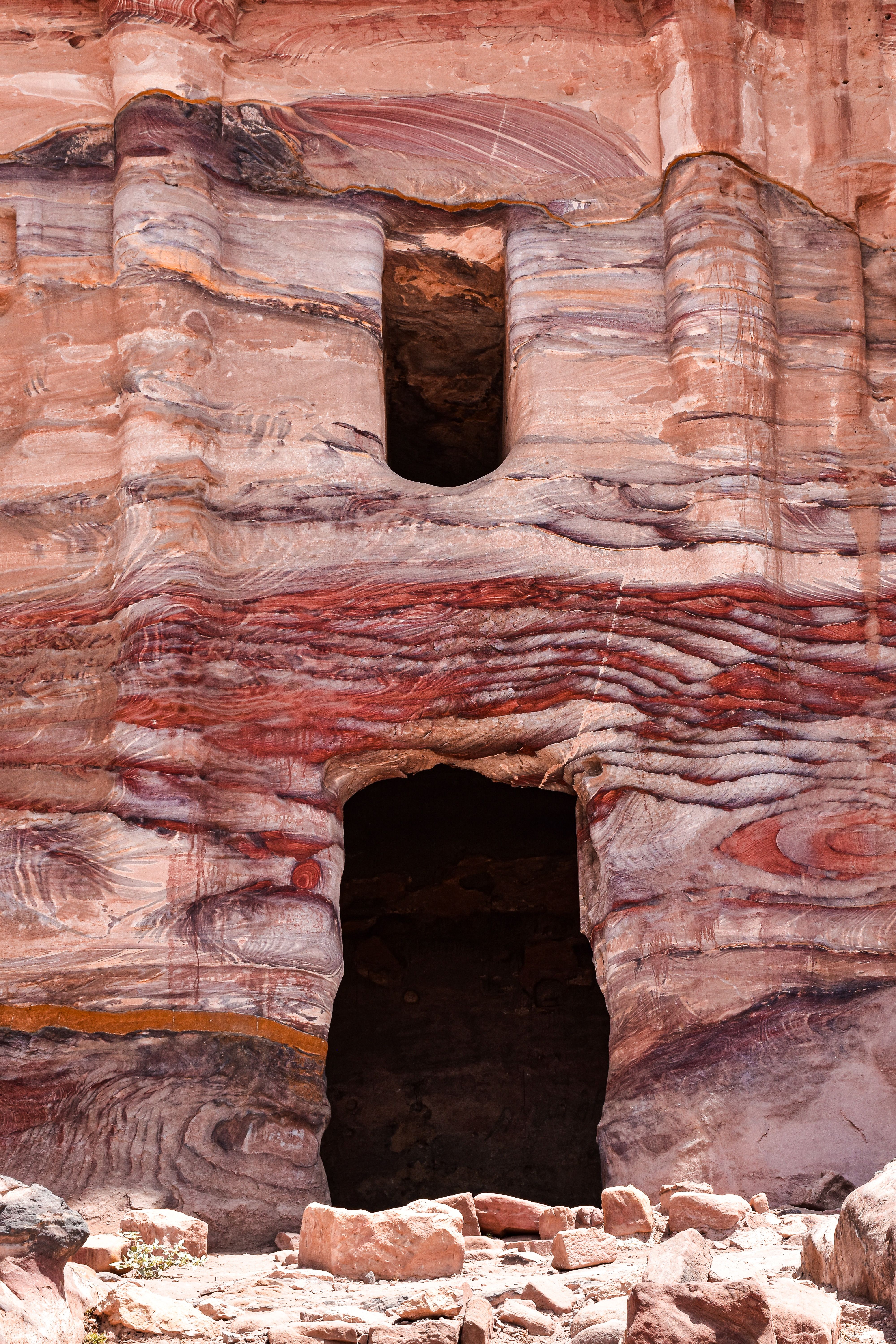 Doorway and Window Carved in Rocks in Petra · Free Stock Photo