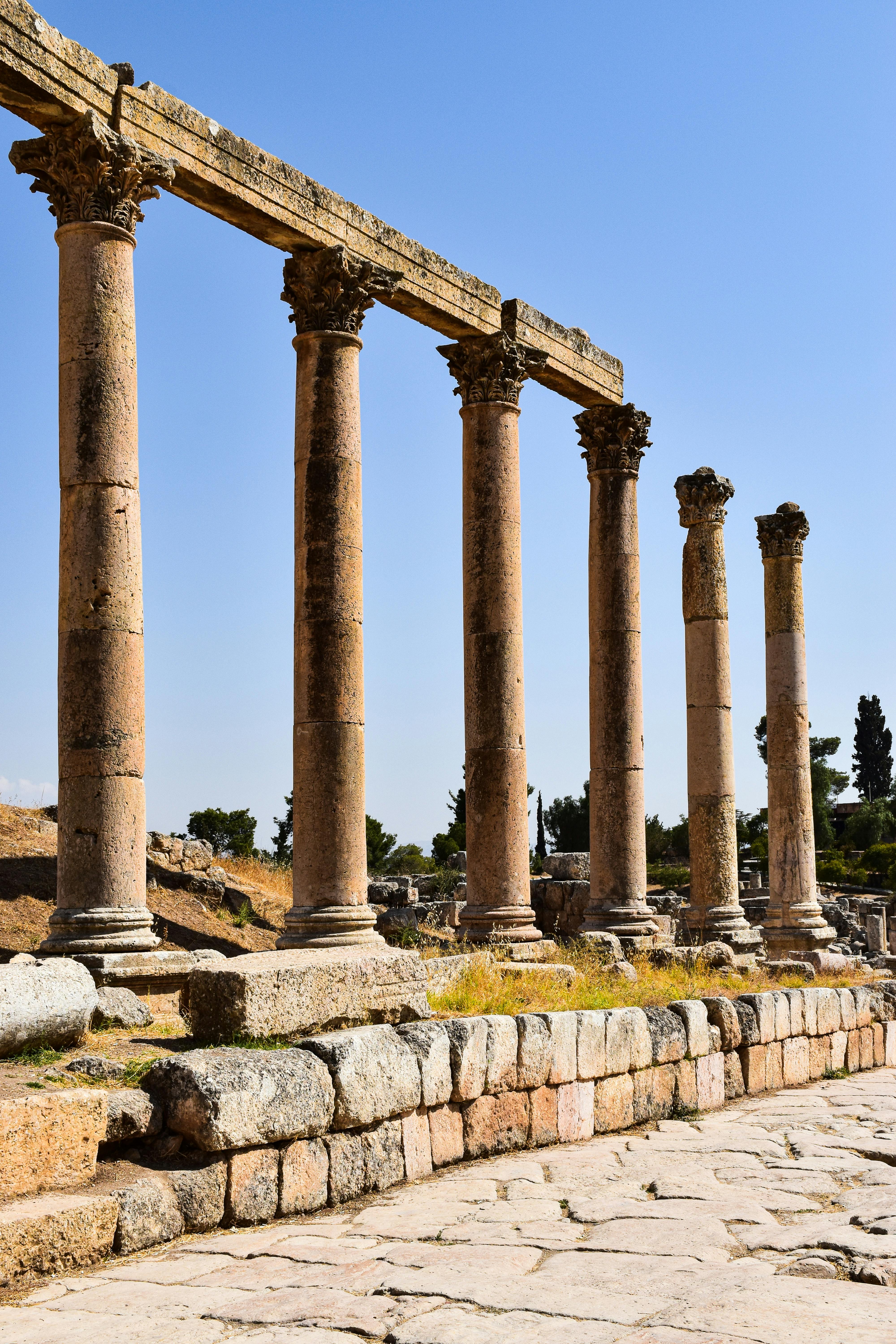Ancient Roman Columns in Jerash, Jordan · Free Stock Photo