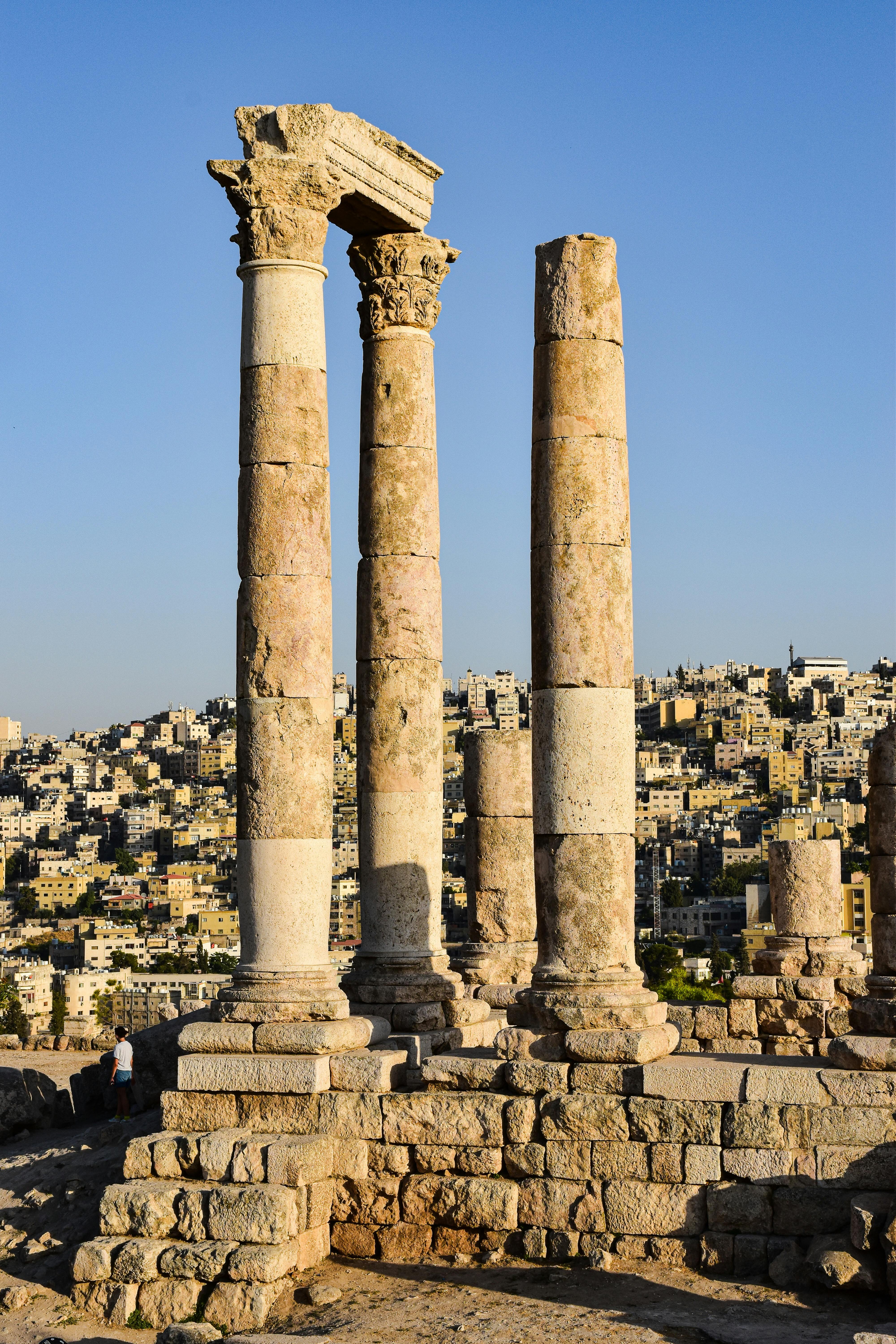 Ancient Roman Temple Ruins at Amman Citadel · Free Stock Photo