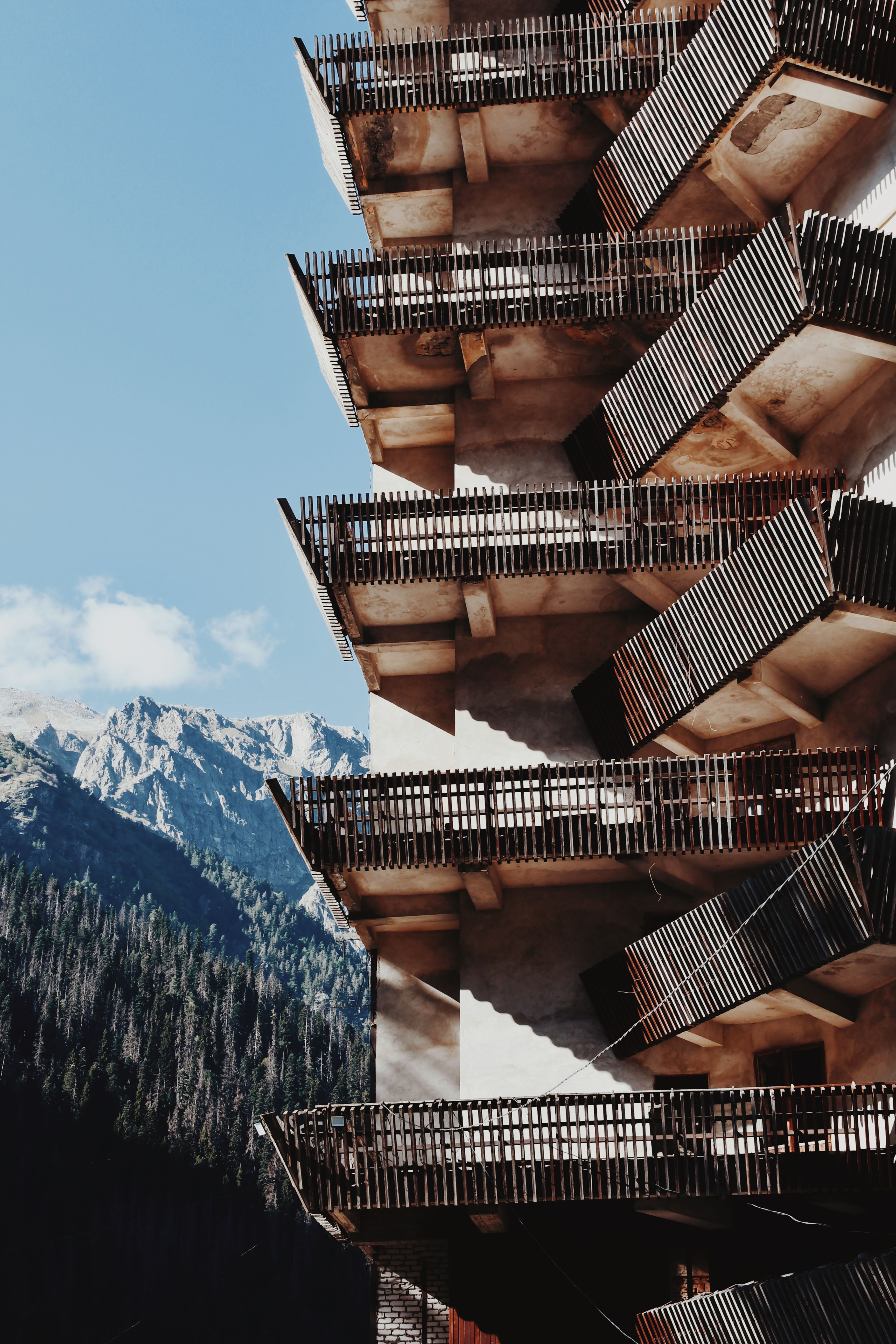 Tower with Terraces in Mountains · Free Stock Photo