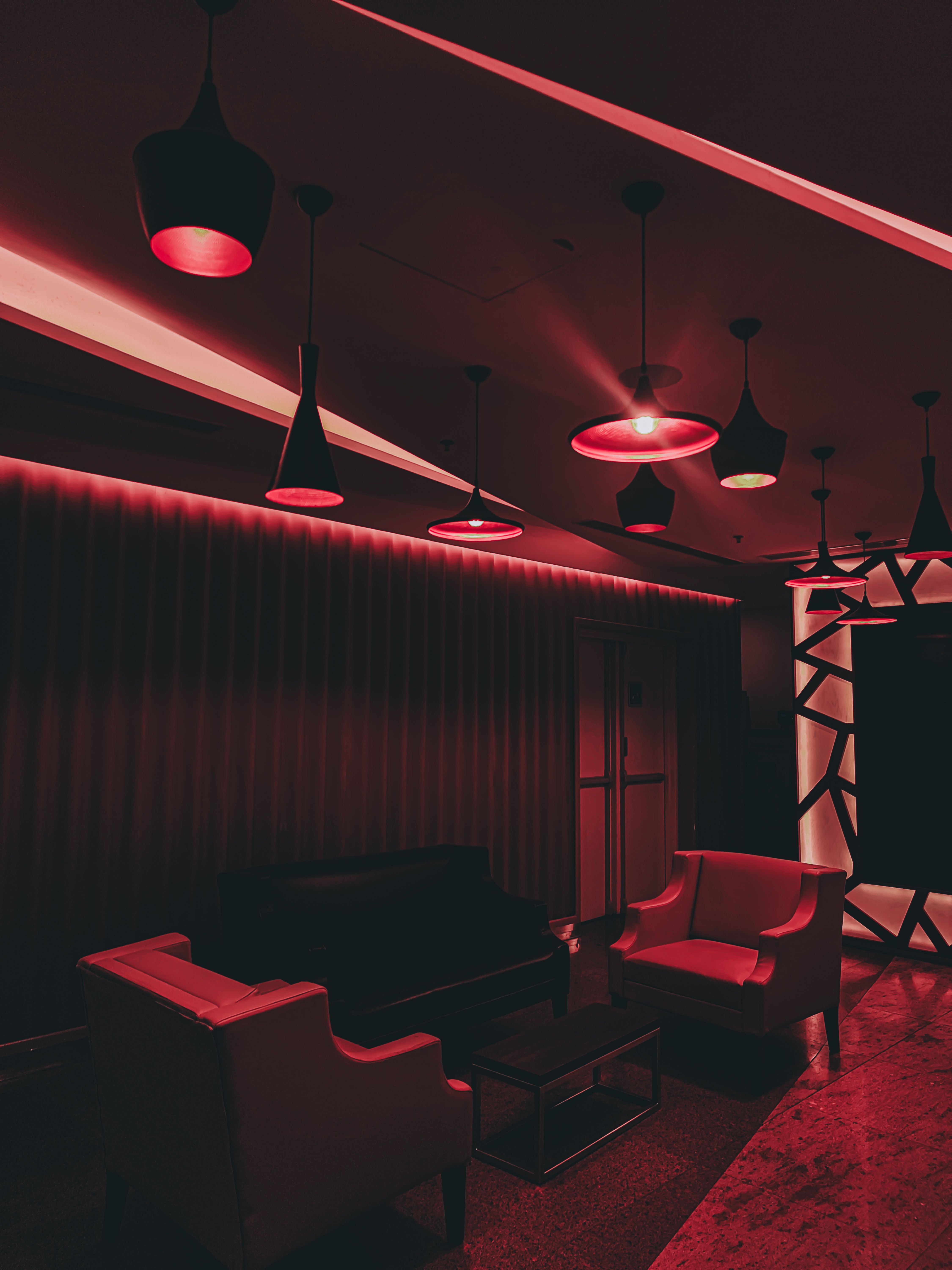 Interior of Bar in Red Light · Free Stock Photo