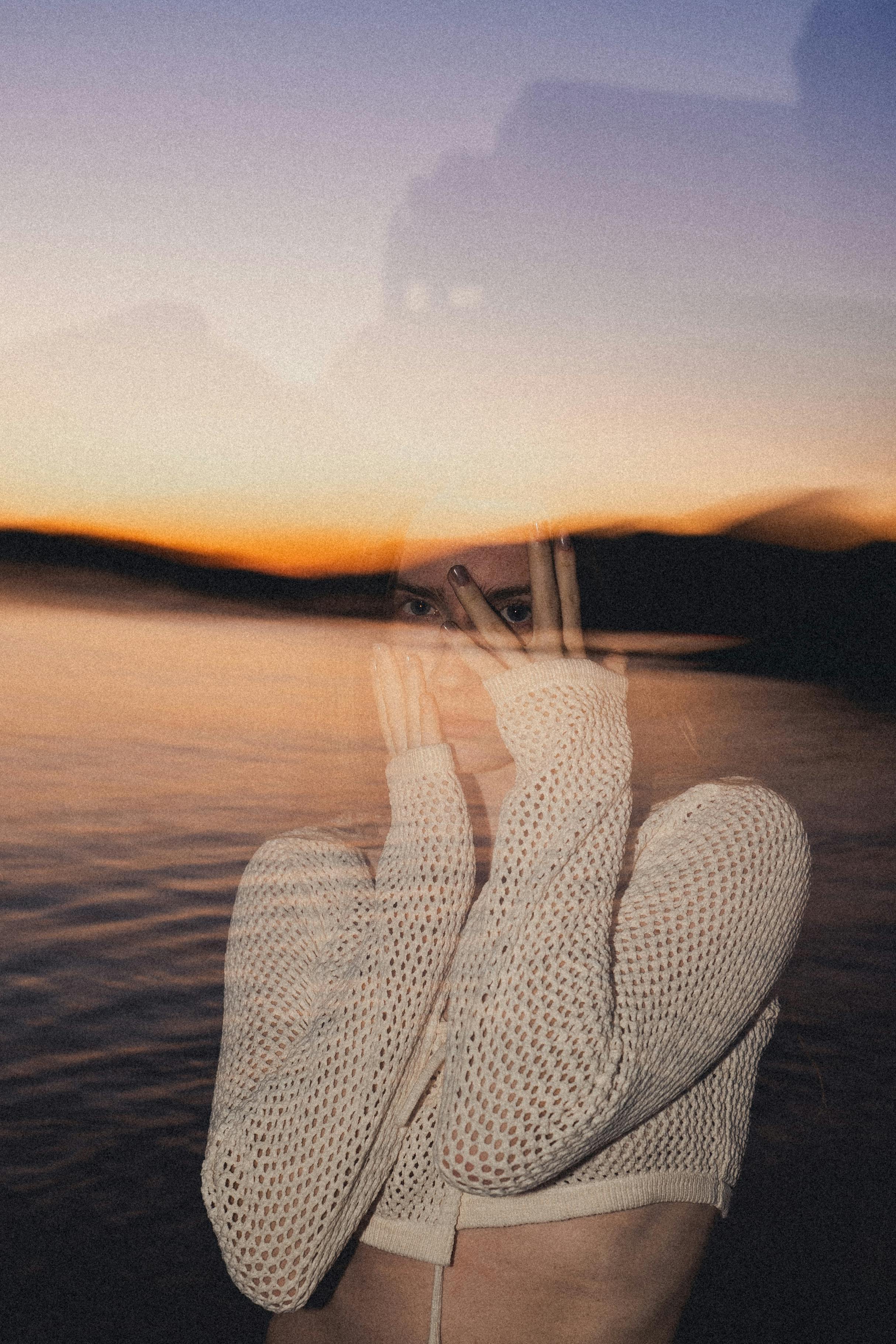 Model on Sea Shore at Sunset · Free Stock Photo