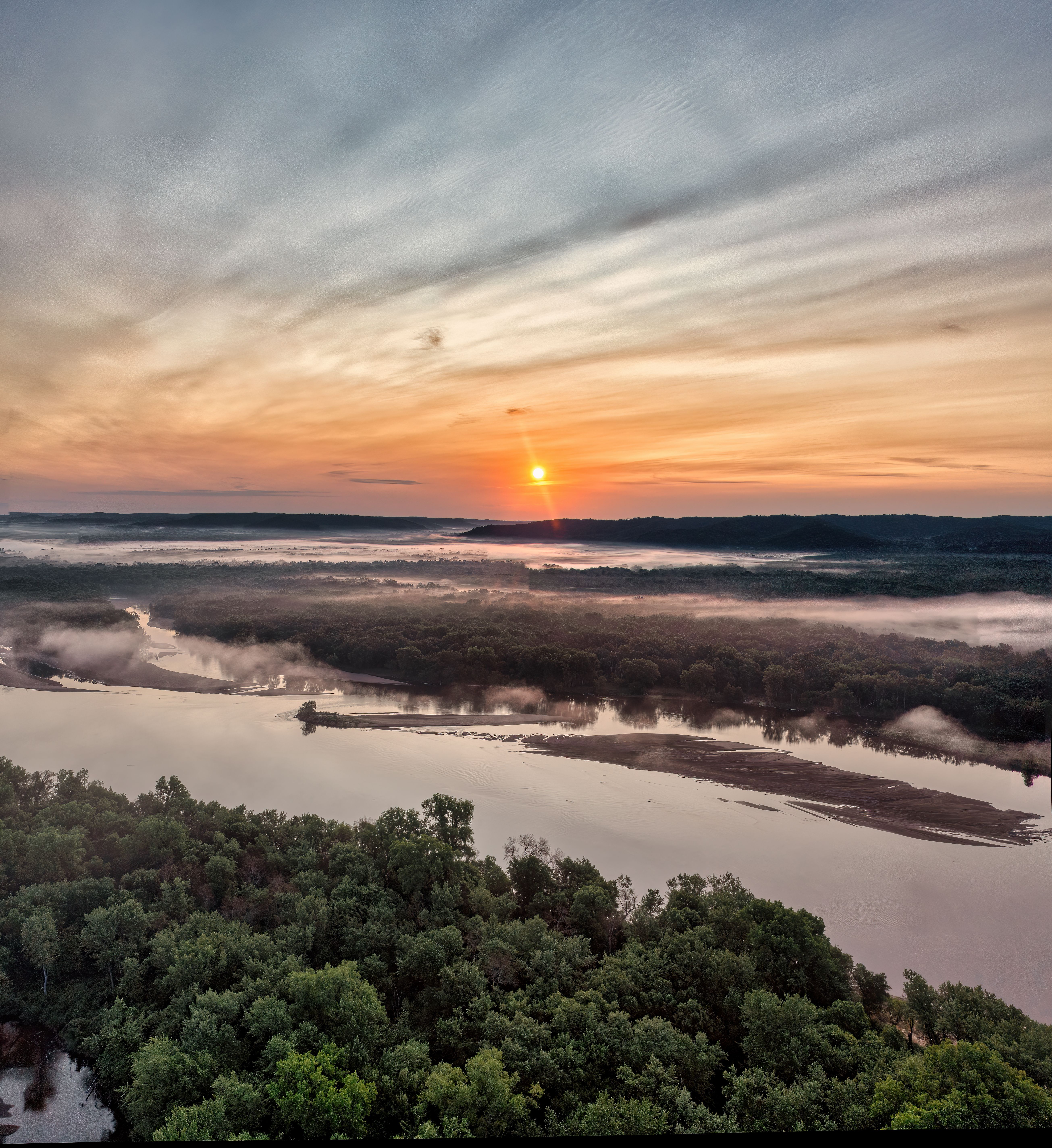 River on Plains at Sunset · Free Stock Photo