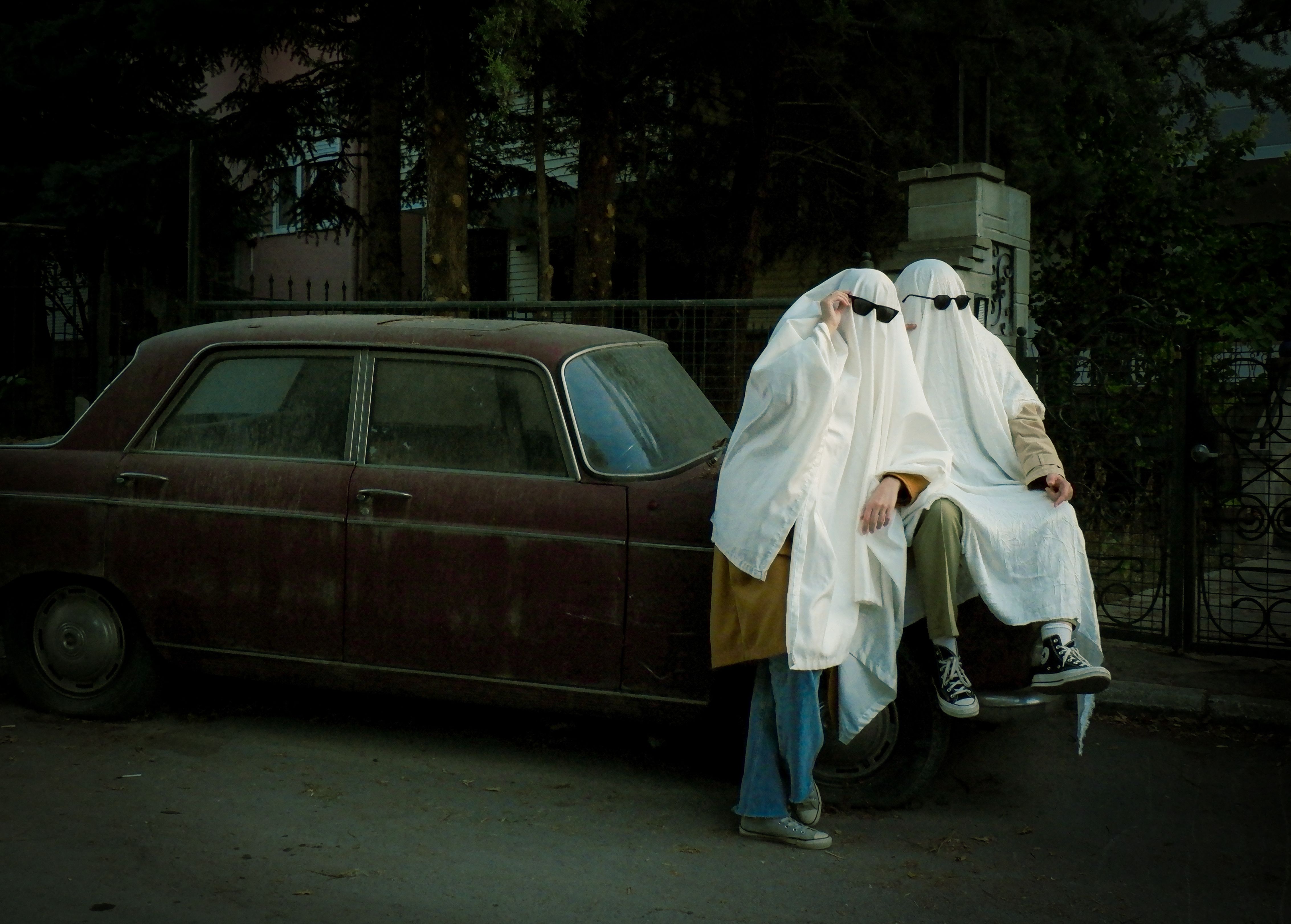 Ghosts by Old Car · Free Stock Photo