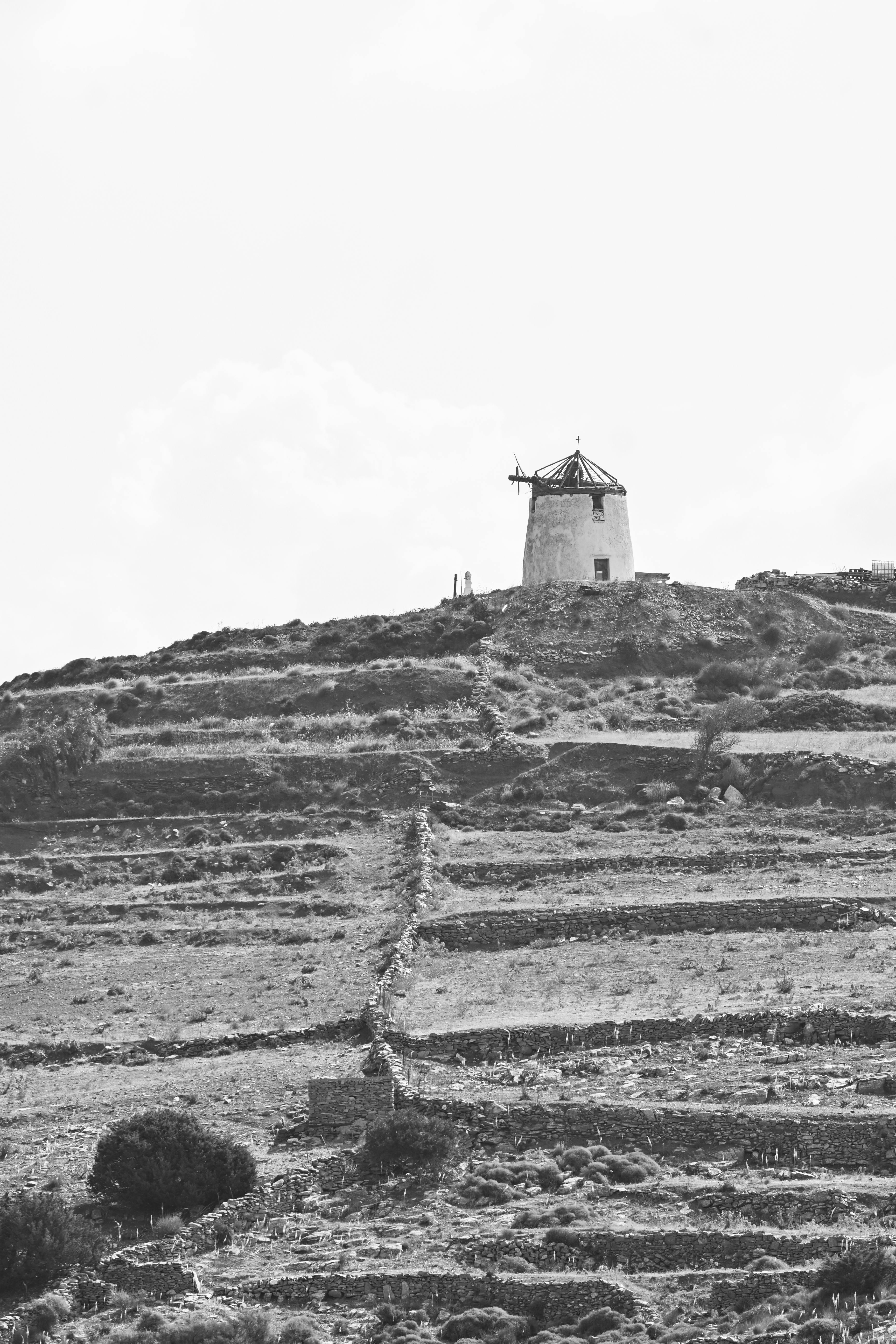 Vintage Windmill on Hill · Free Stock Photo