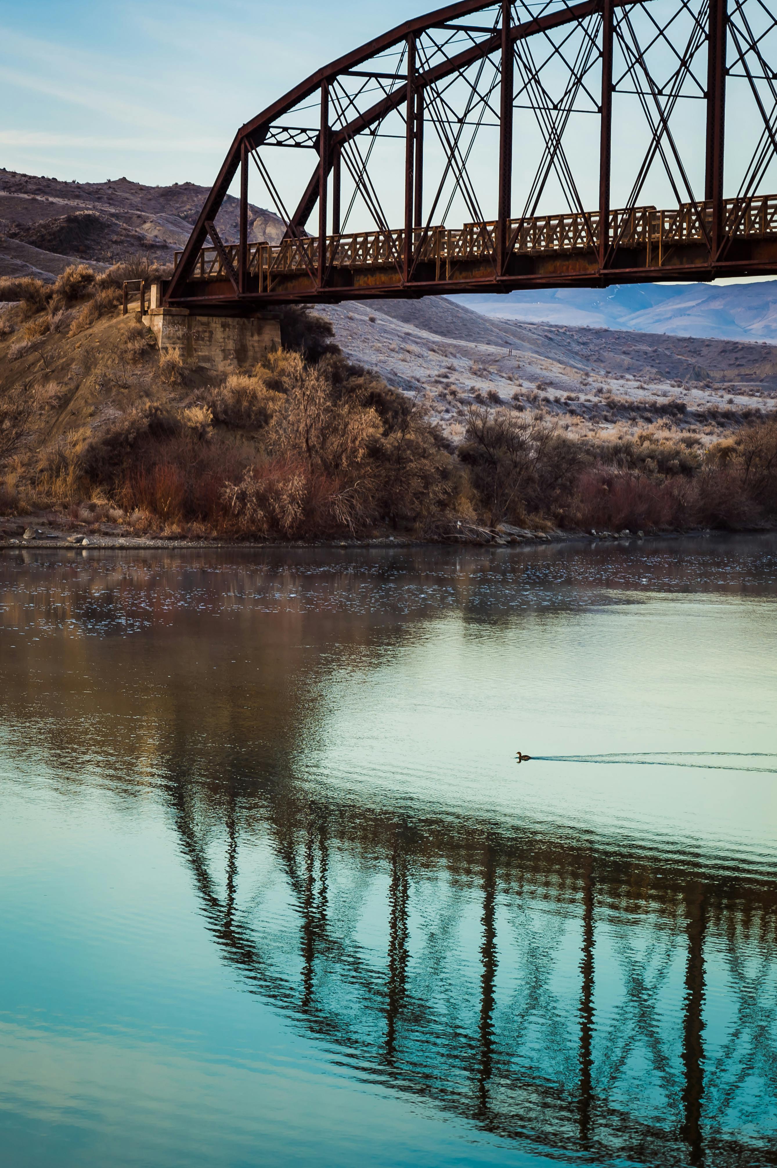 Brown Truss Bridge Over Body Of Water · Free Stock Photo