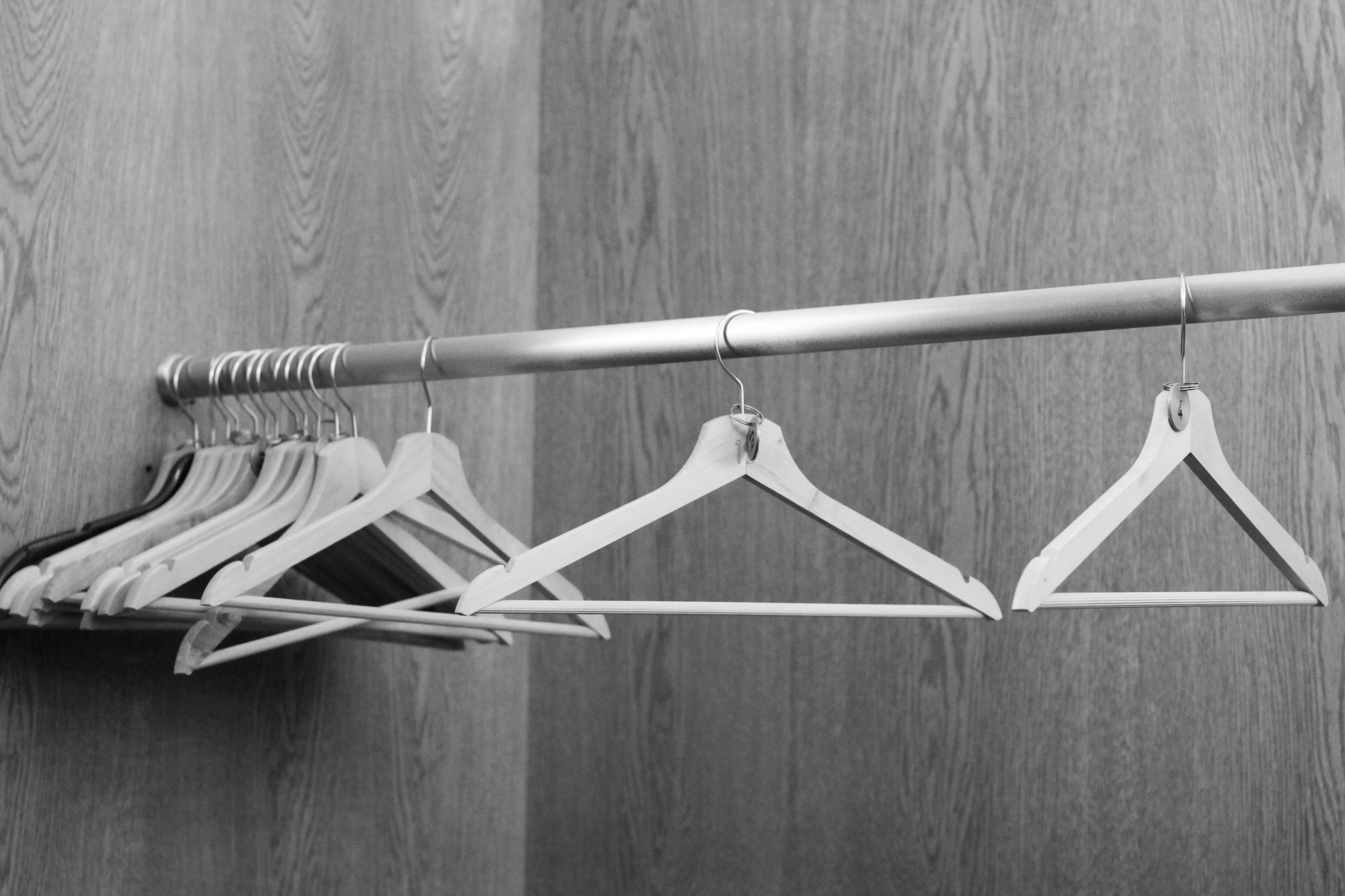 A Grayscale of Hanged Clothes · Free Stock Photo