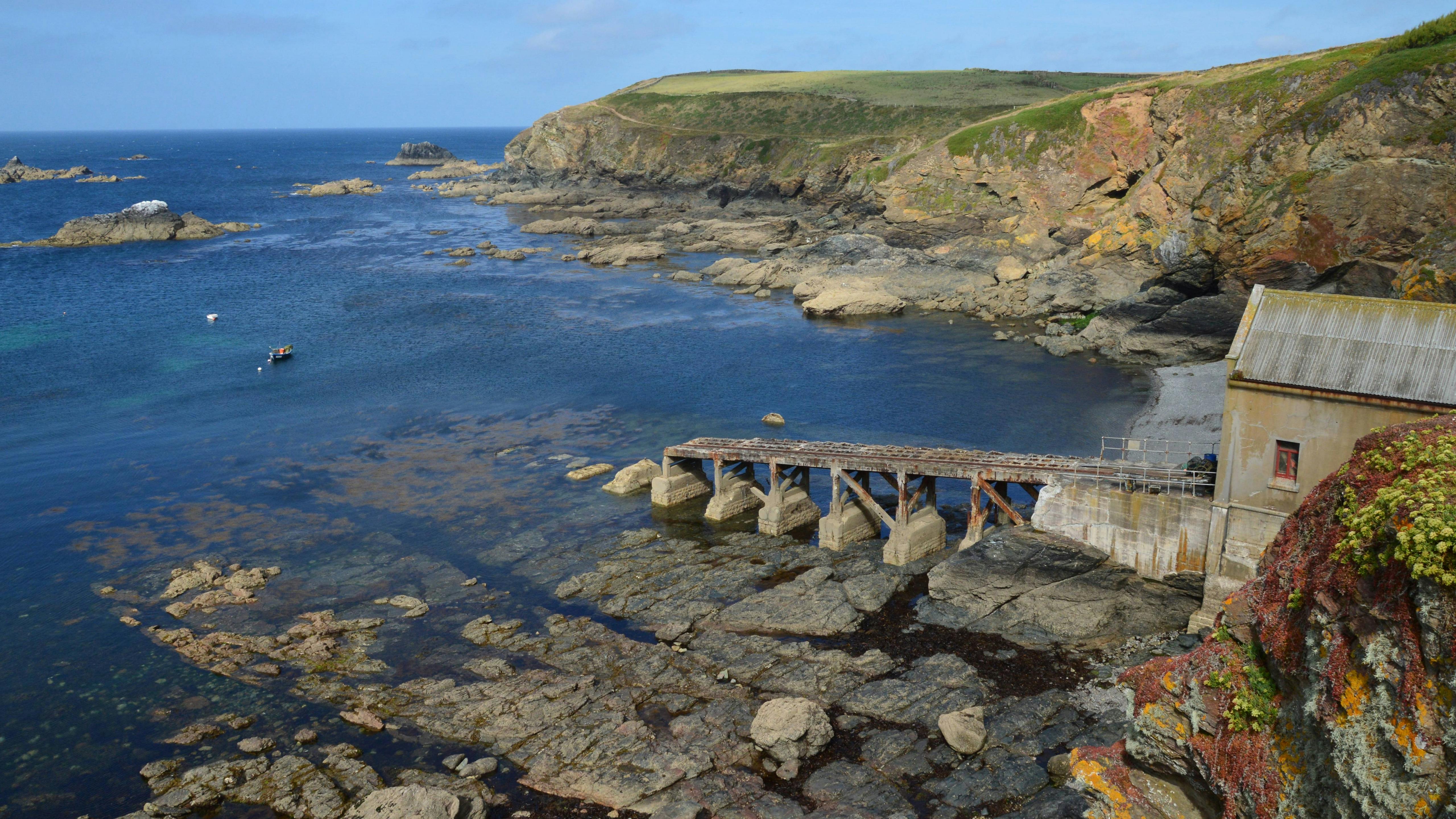 Lifeboat Station at Polpeor Cove on Lizard Point, Cornwall, England ...