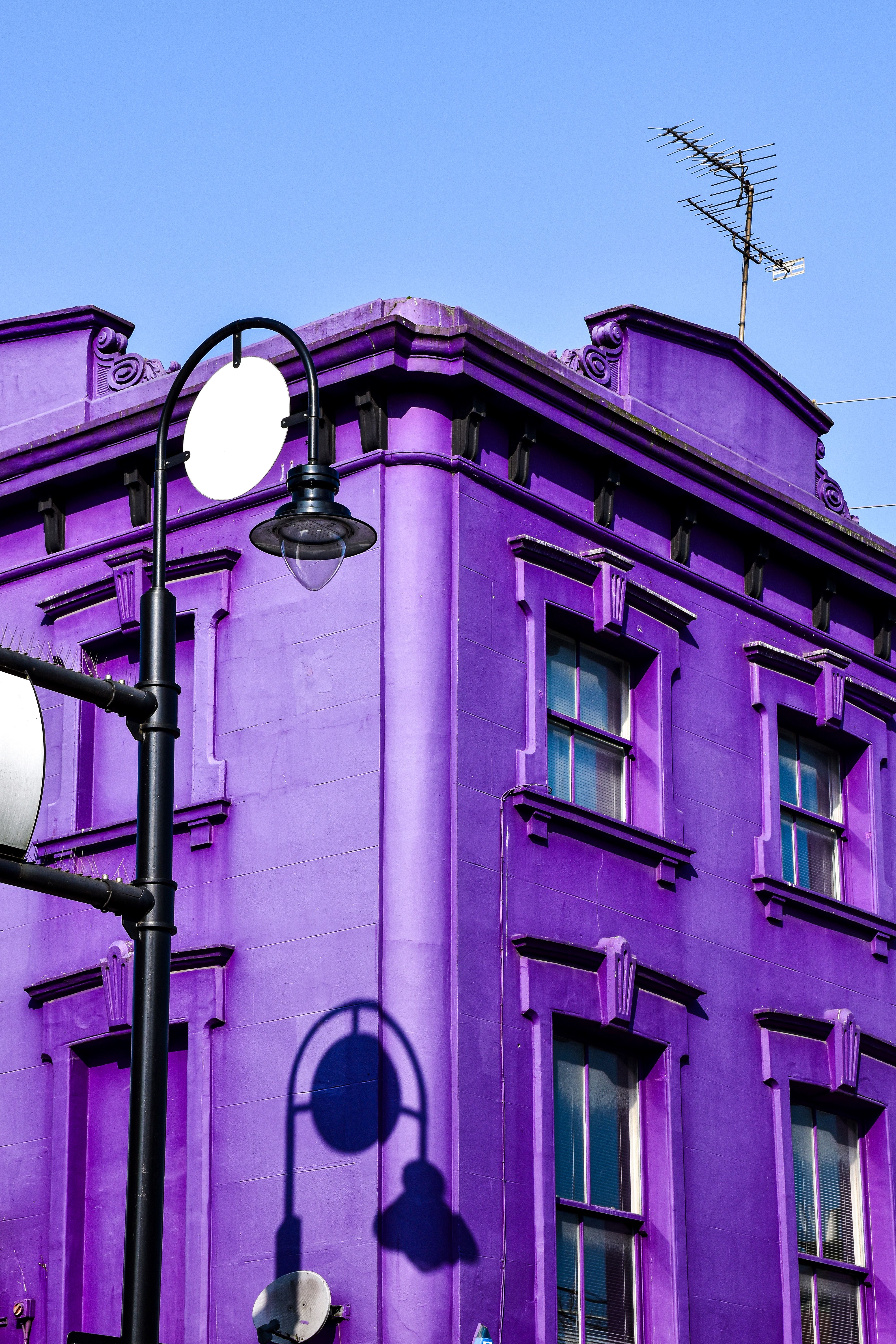 Corner of Purple Building · Free Stock Photo