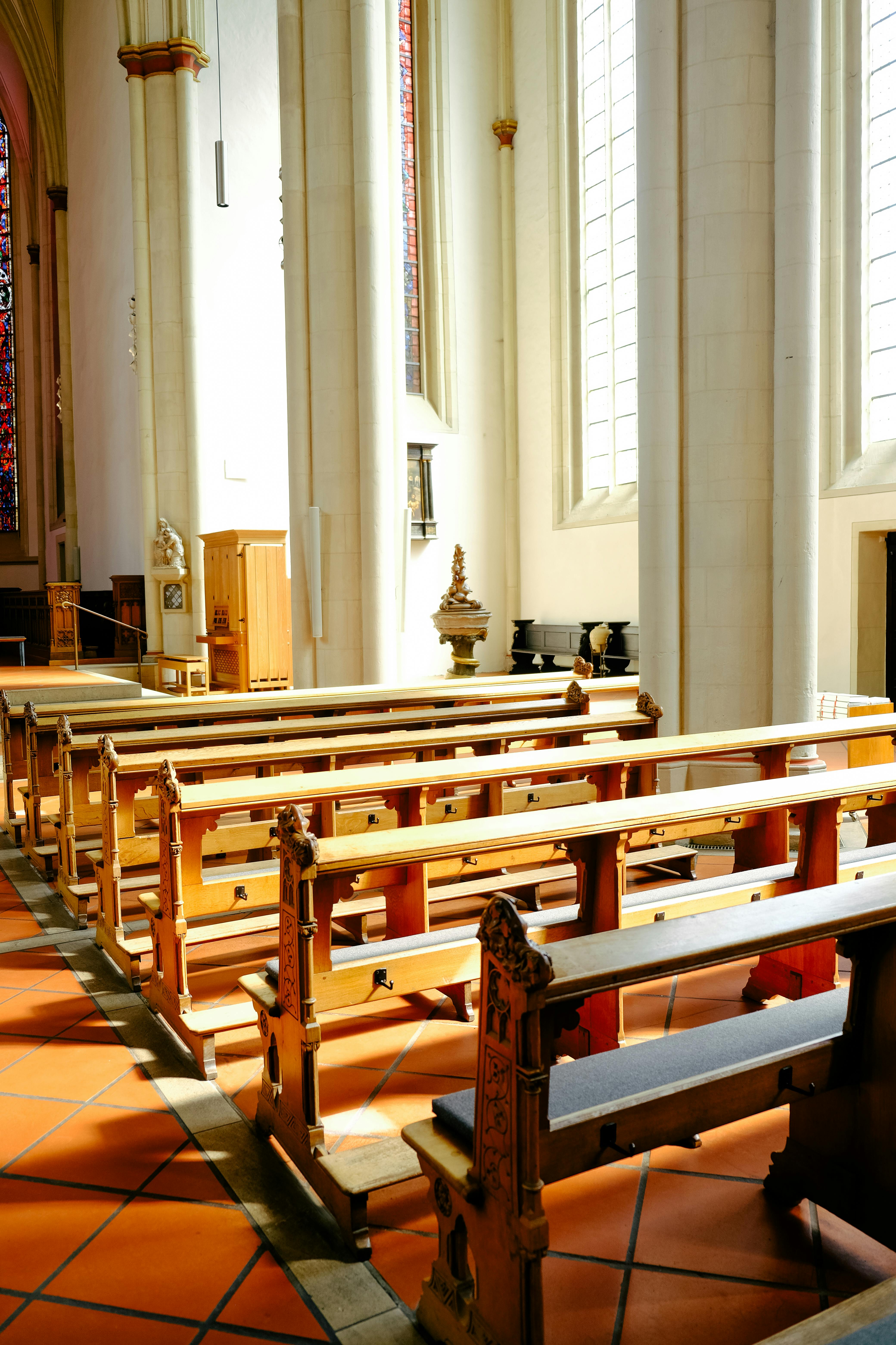 Brown Wooden Benches Inside the Church · Free Stock Photo