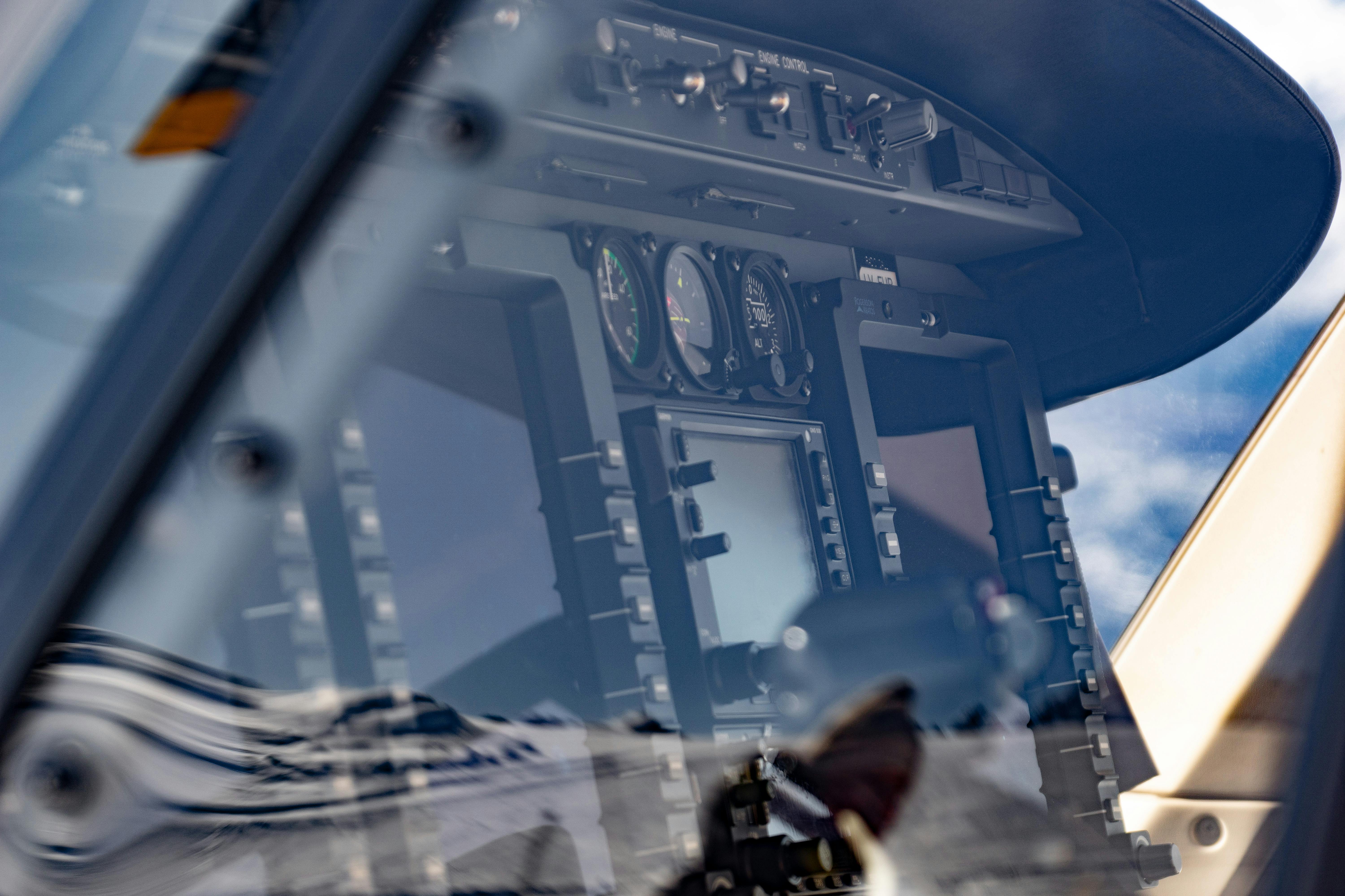 Close-up of an Aircraft Cockpit Seen Through the Window · Free Stock Photo