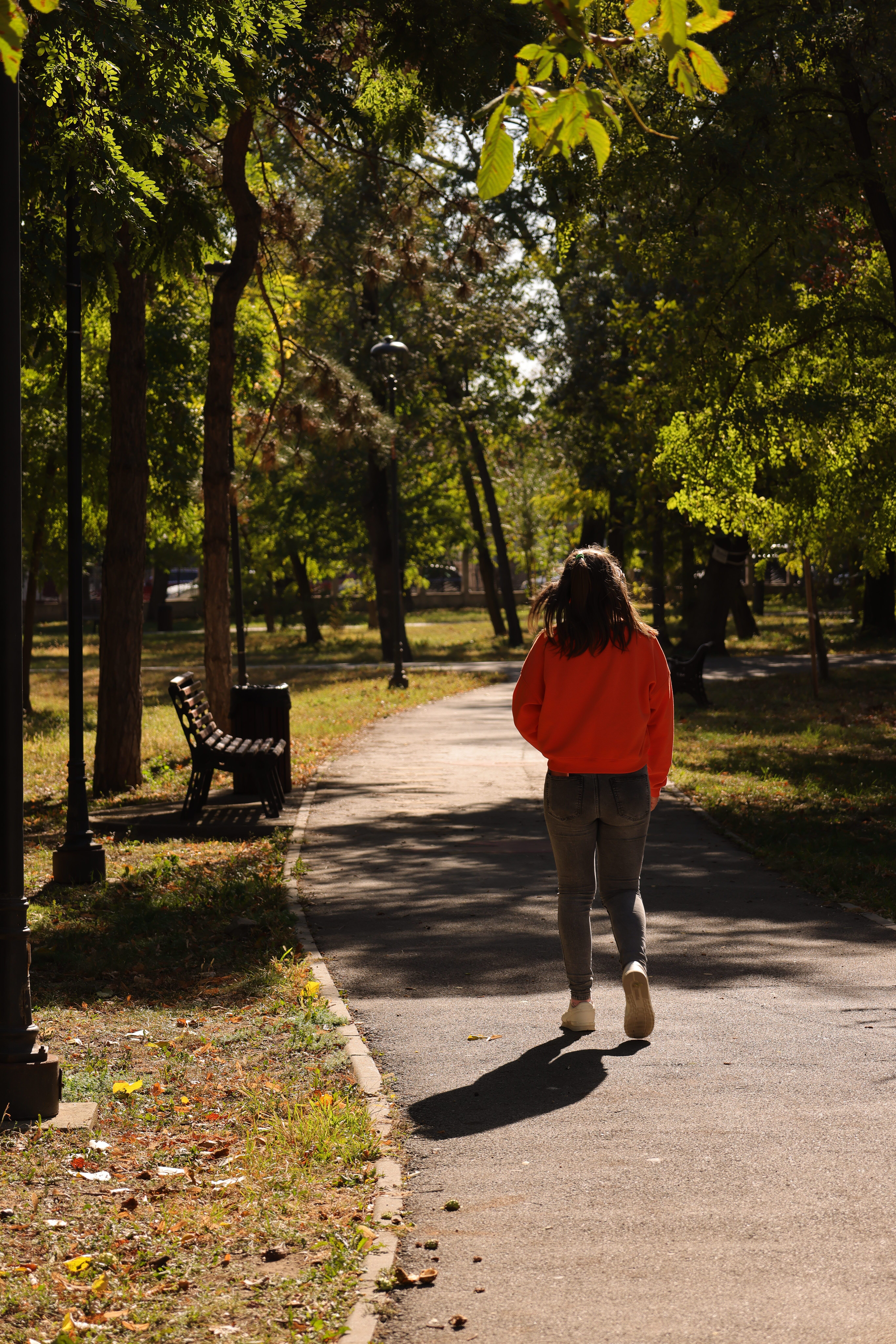 Woman on a Walkway in the Park · Free Stock Photo