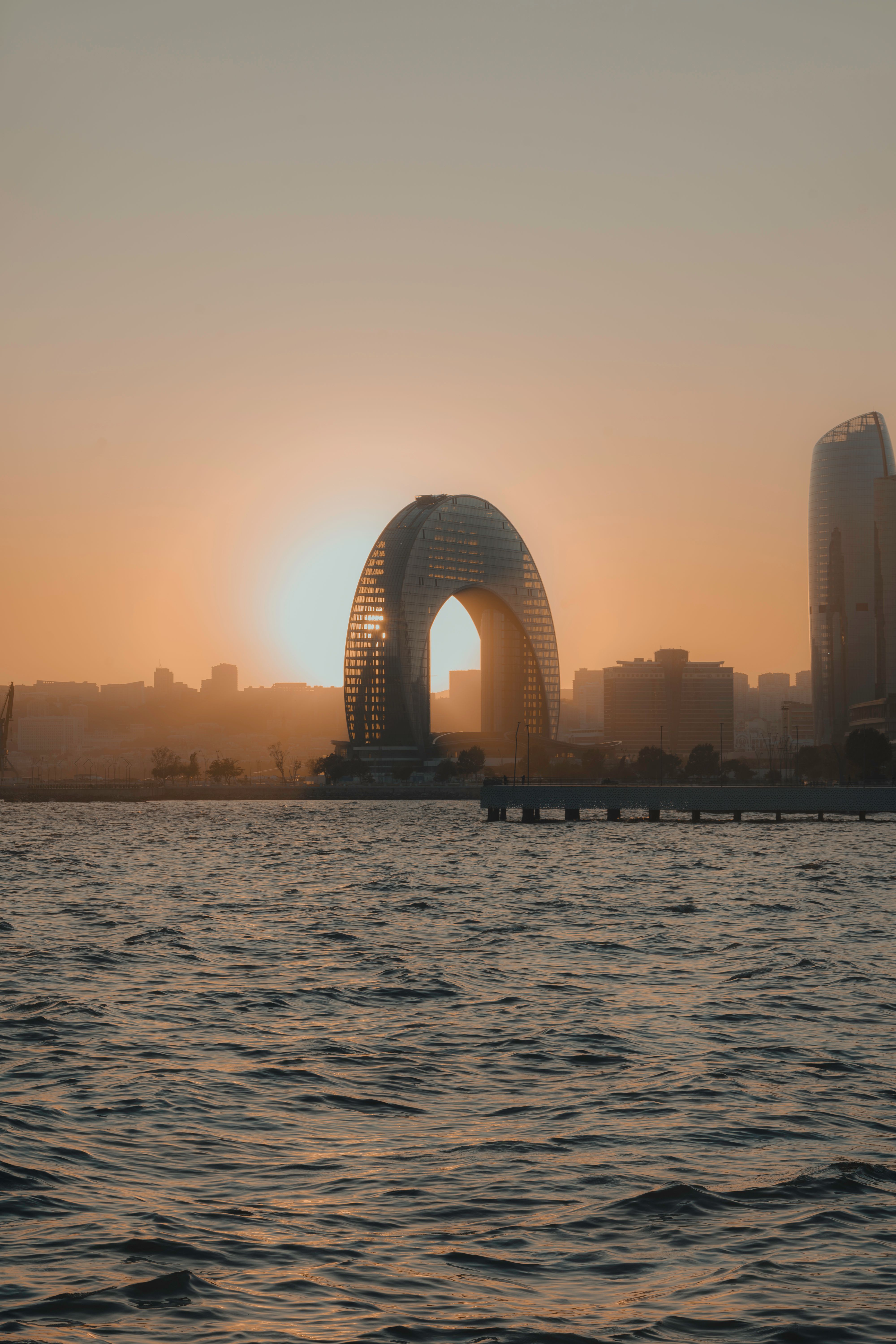 Harbor in Baku During Sunset · Free Stock Photo