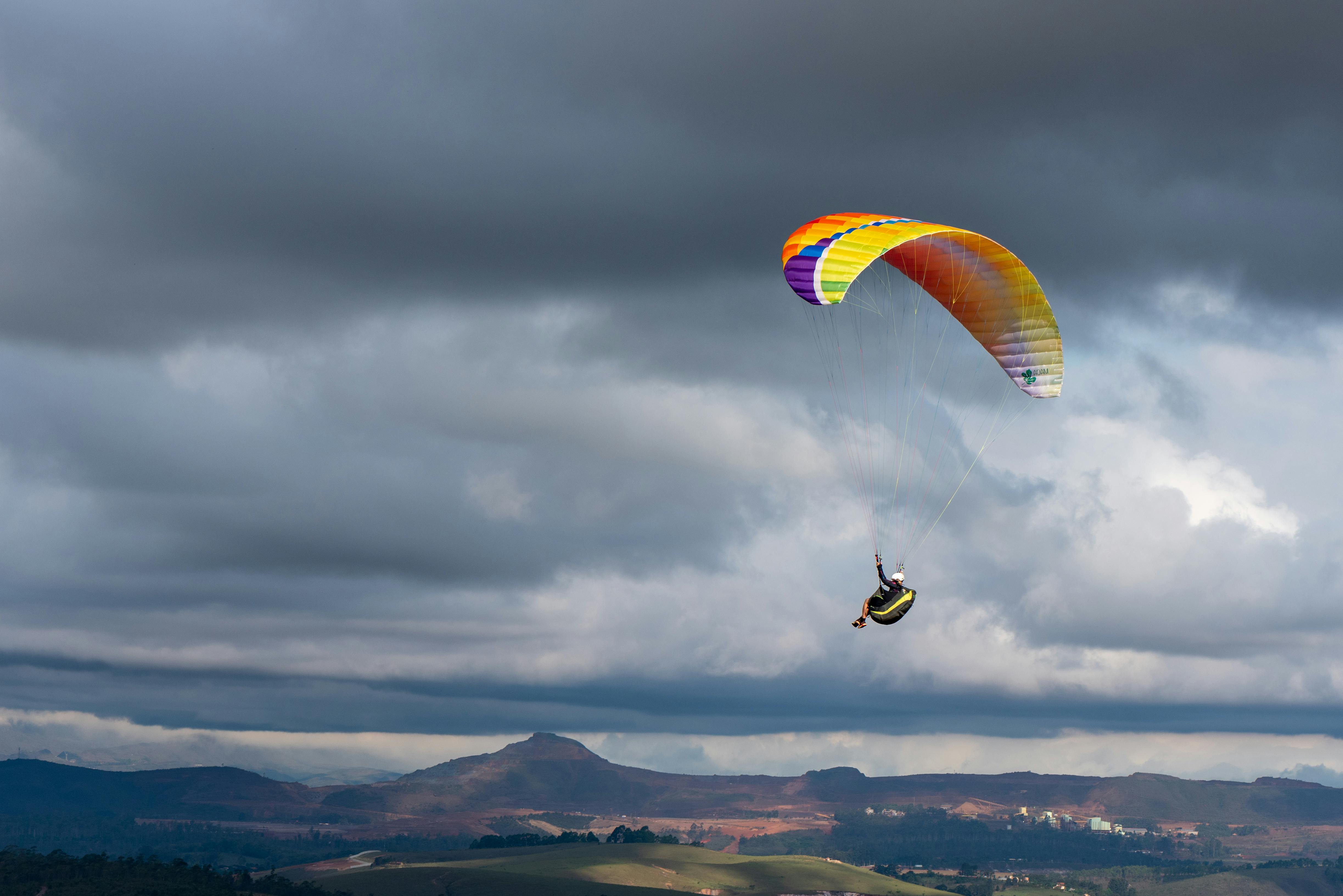 Man Parachuting in Sky · Free Stock Photo