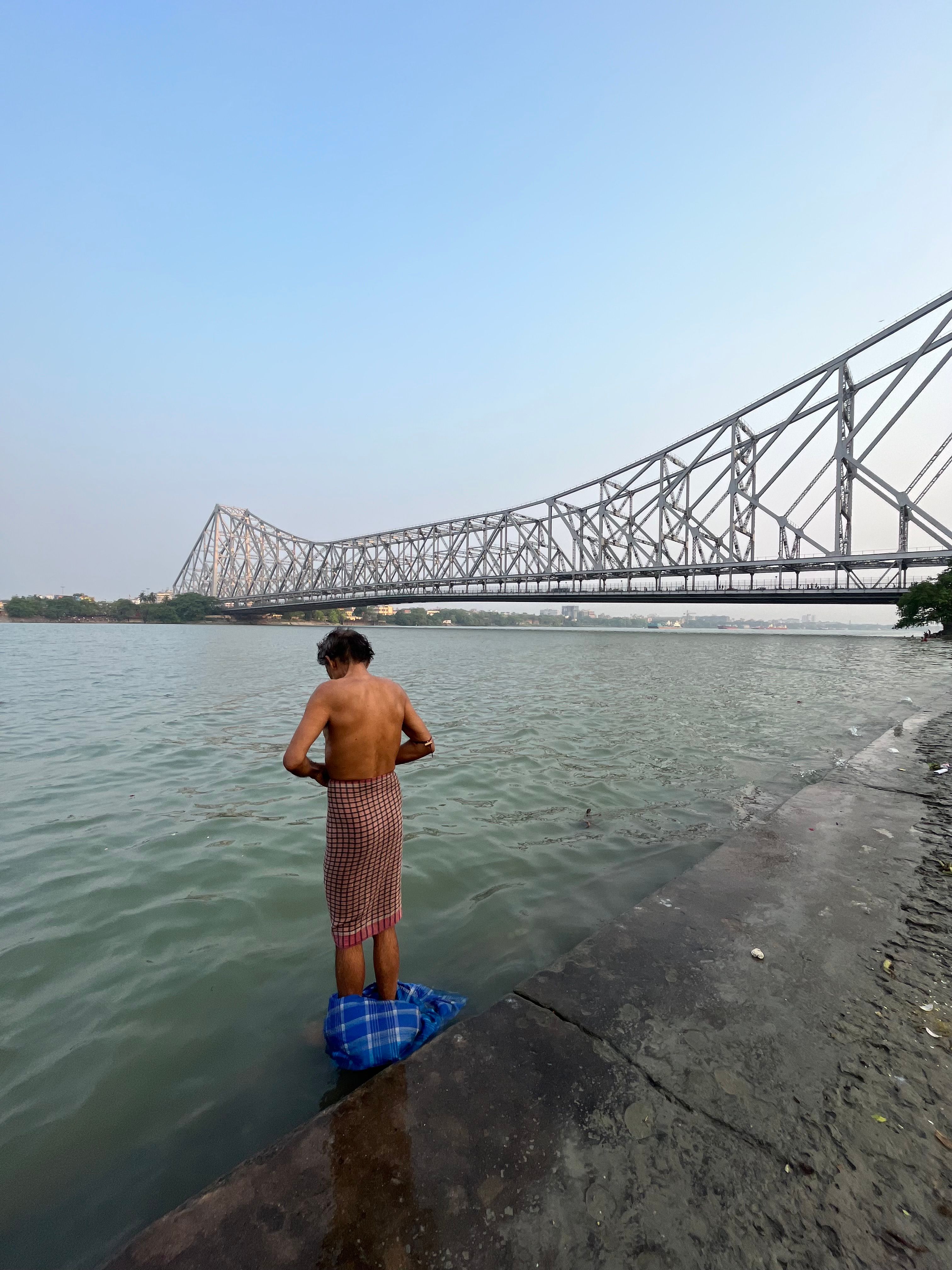 Man in Taking Bath in River · Free Stock Photo