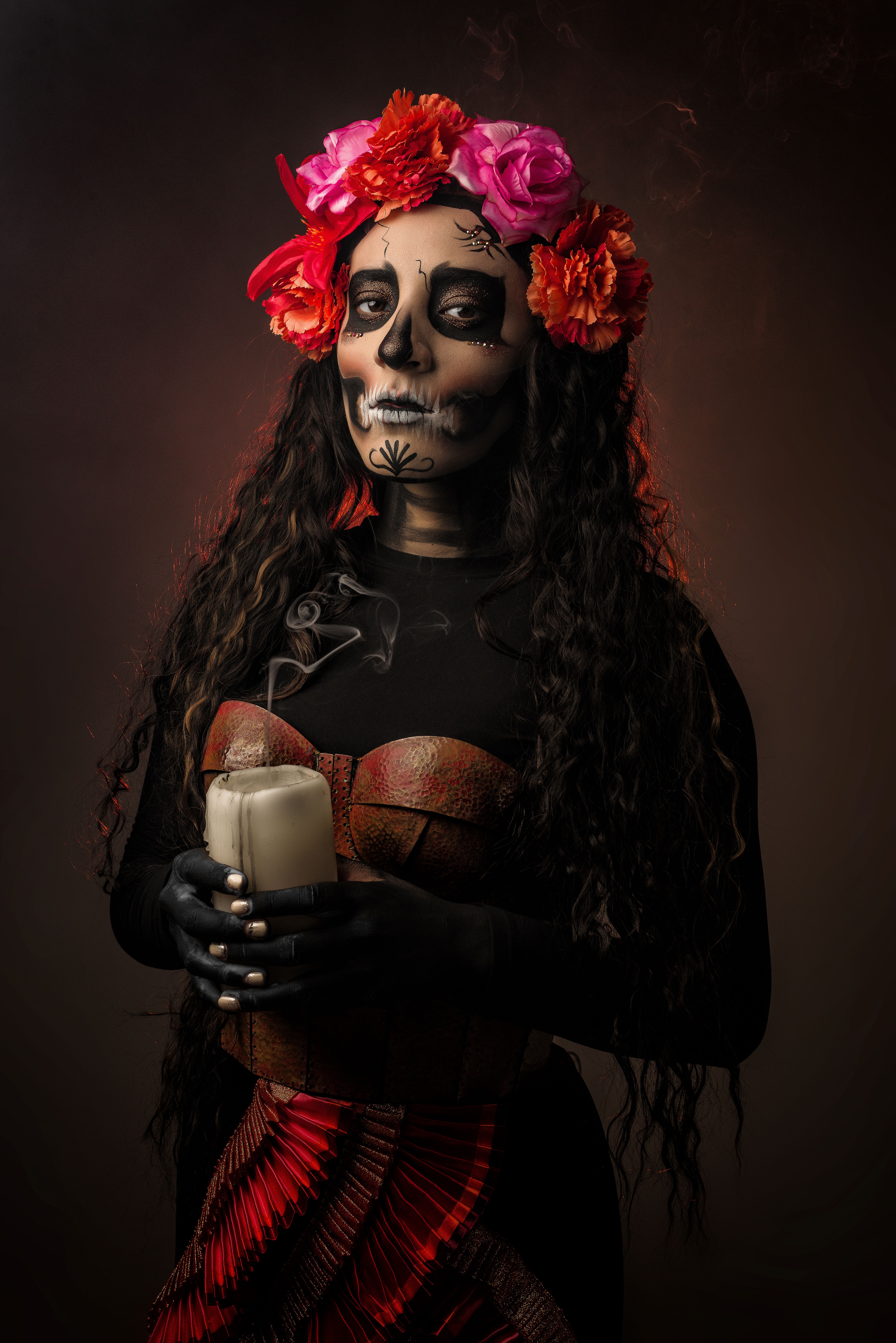 Portrait of Catrina with Fan · Free Stock Photo