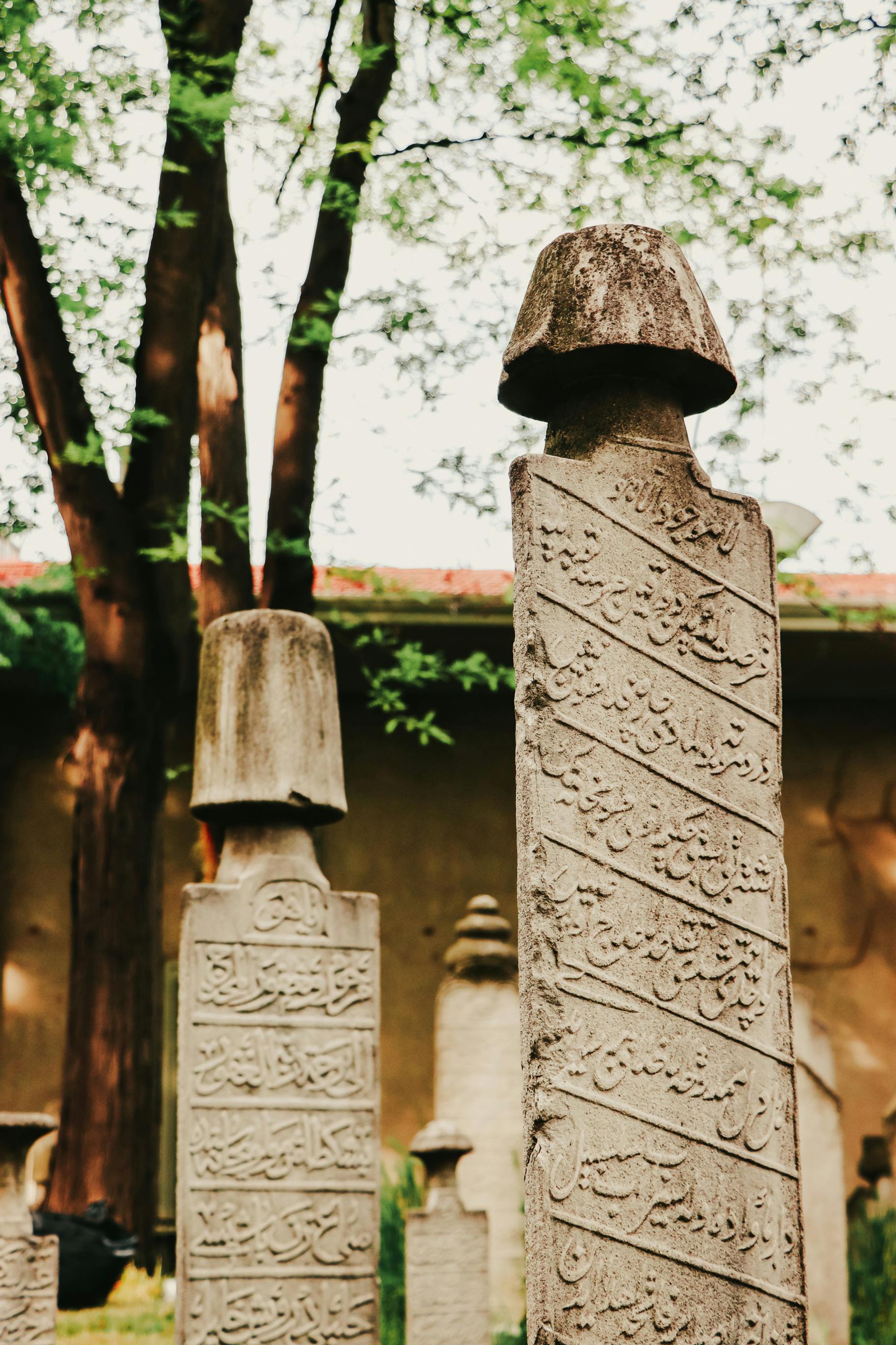 Decorated Tombstones in Cemetery · Free Stock Photo