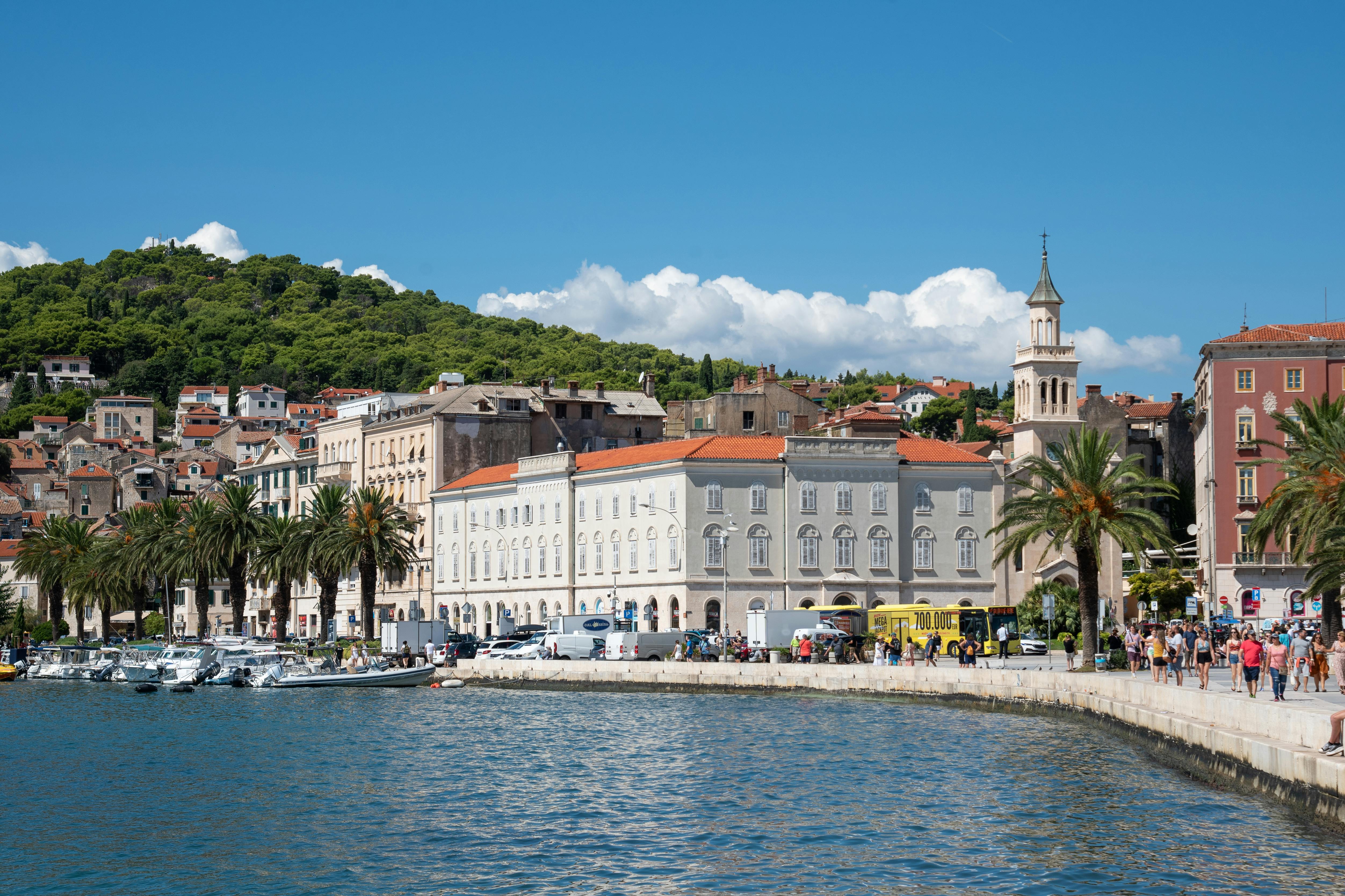 Split Harbor, the Riva, and Marjan in the Background, Croatia · Free ...