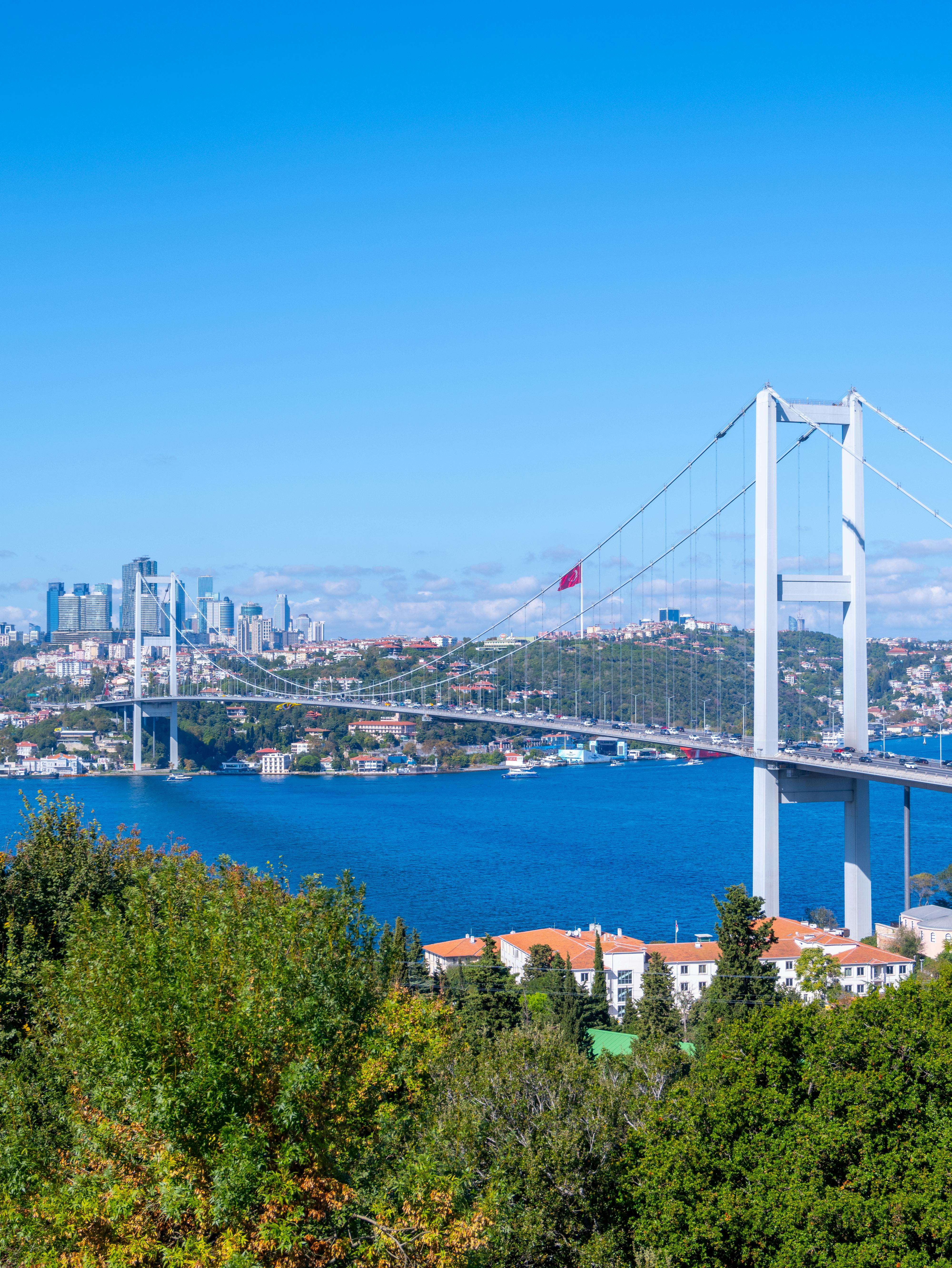Cityscape of Istanbul and a View of Fatih Sultan Mehmet Bridge · Free ...