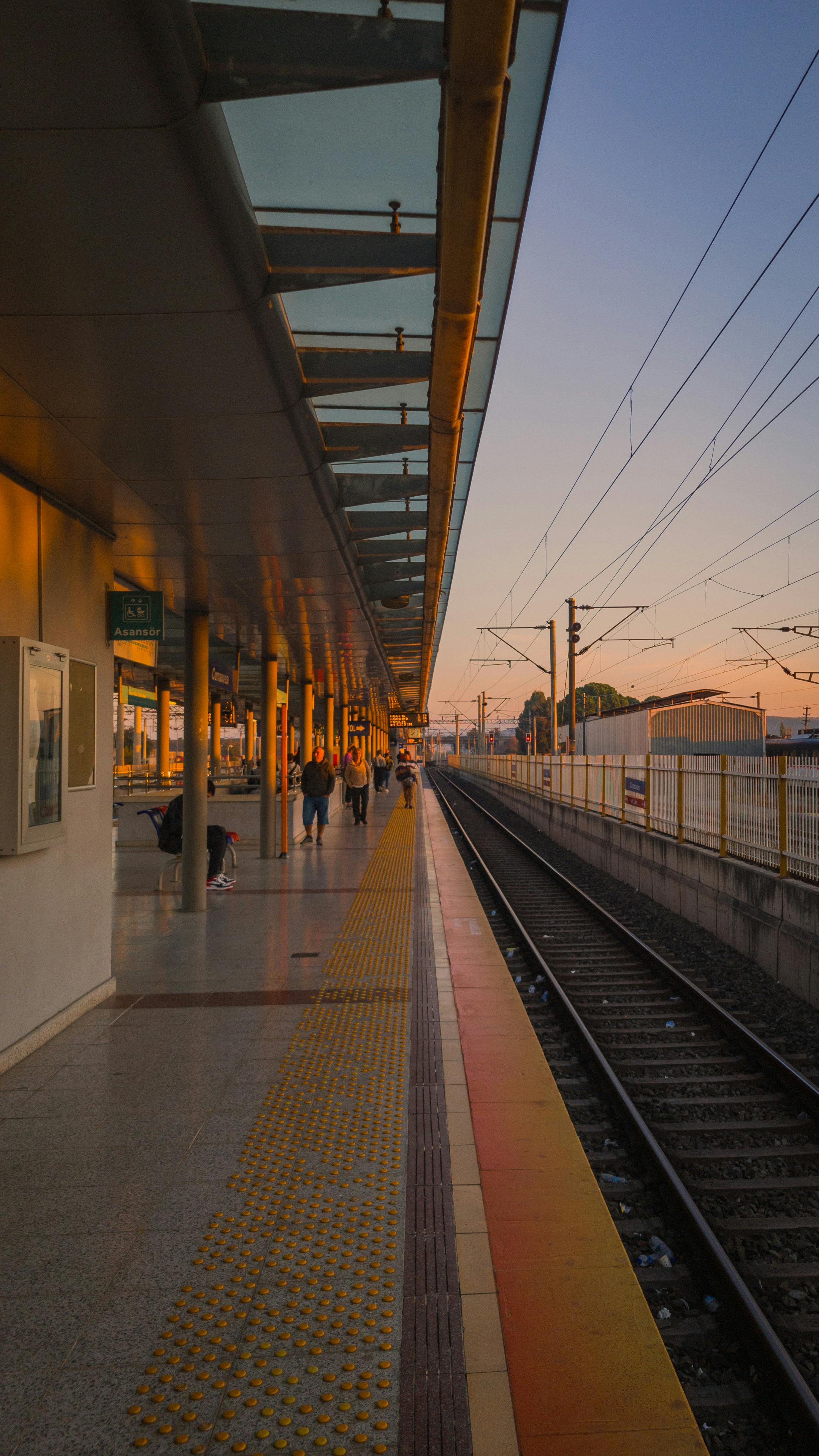 Platform on Train Station at Sunset · Free Stock Photo