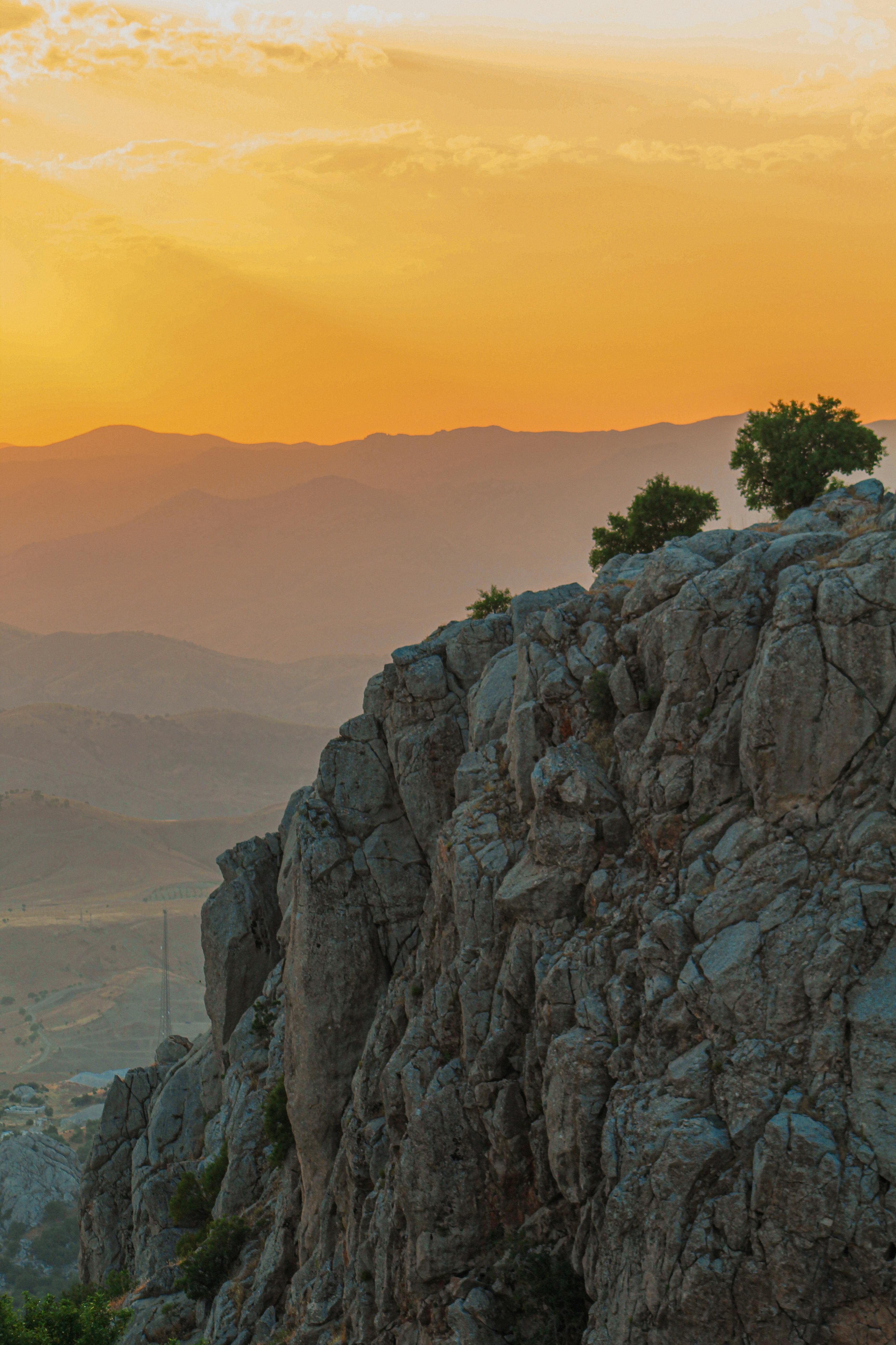 Rugged Rock at Sunset · Free Stock Photo