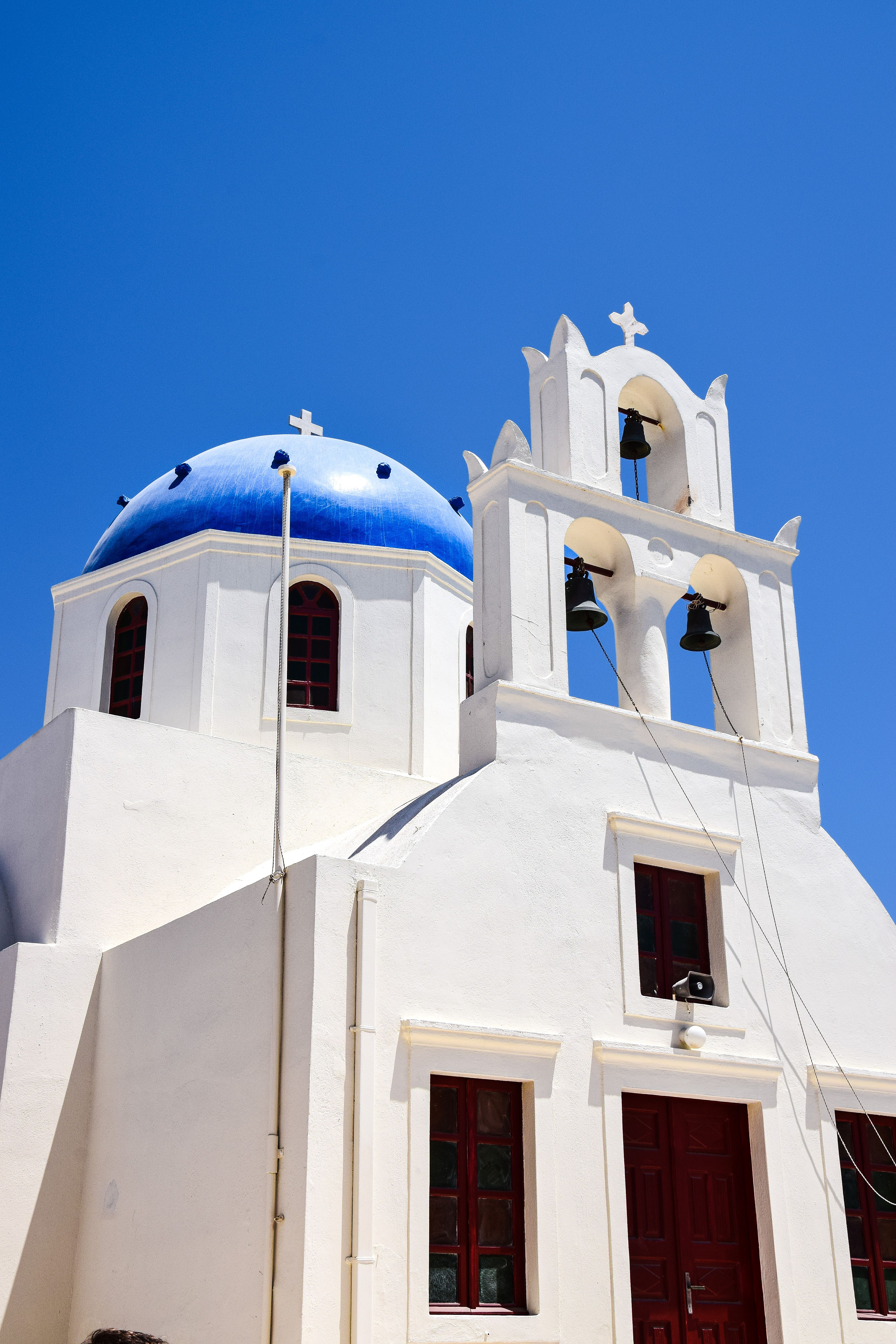 White Wall of Church in Town in Greece · Free Stock Photo