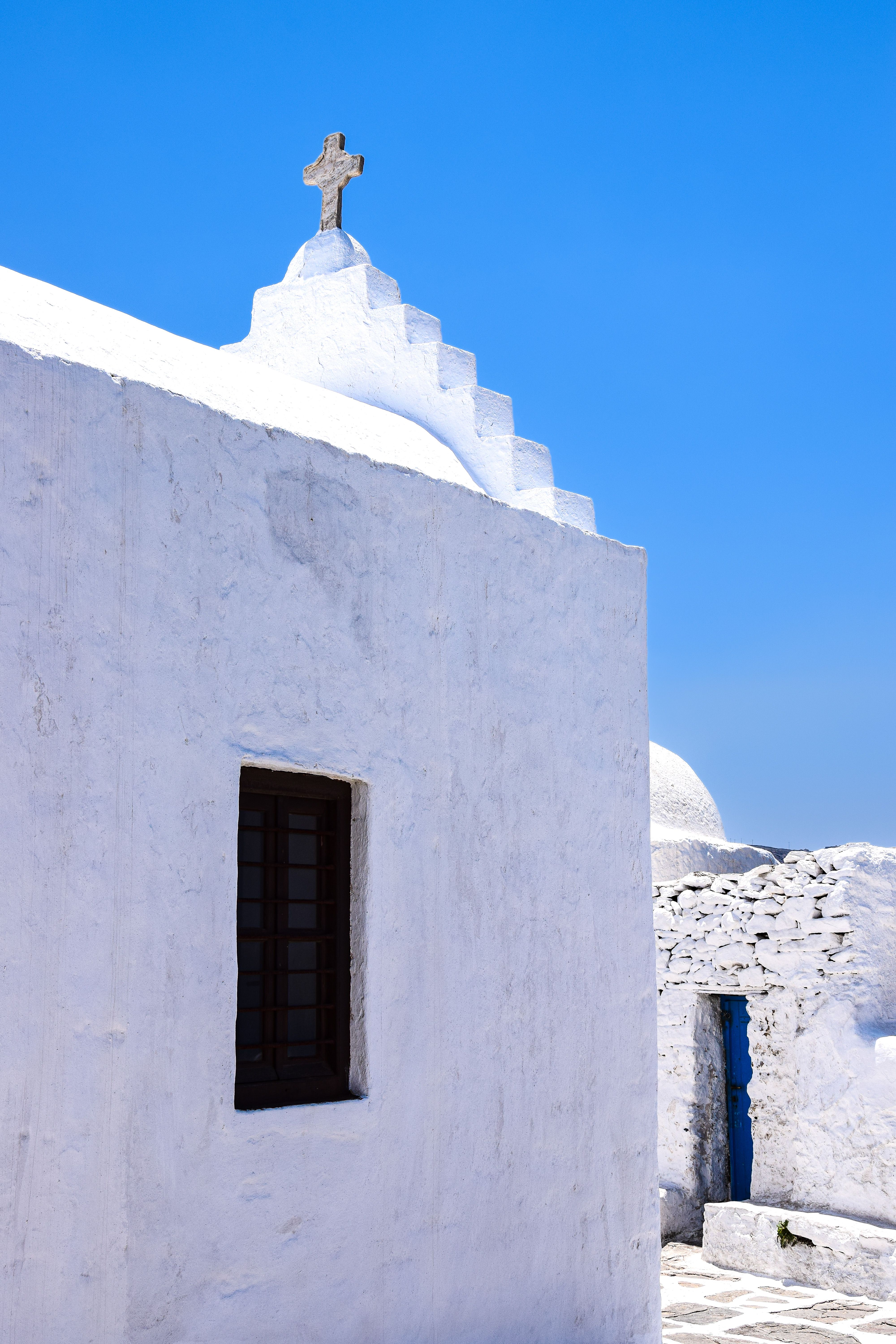 White Wall of Orthodox Church in Town in Greece · Free Stock Photo