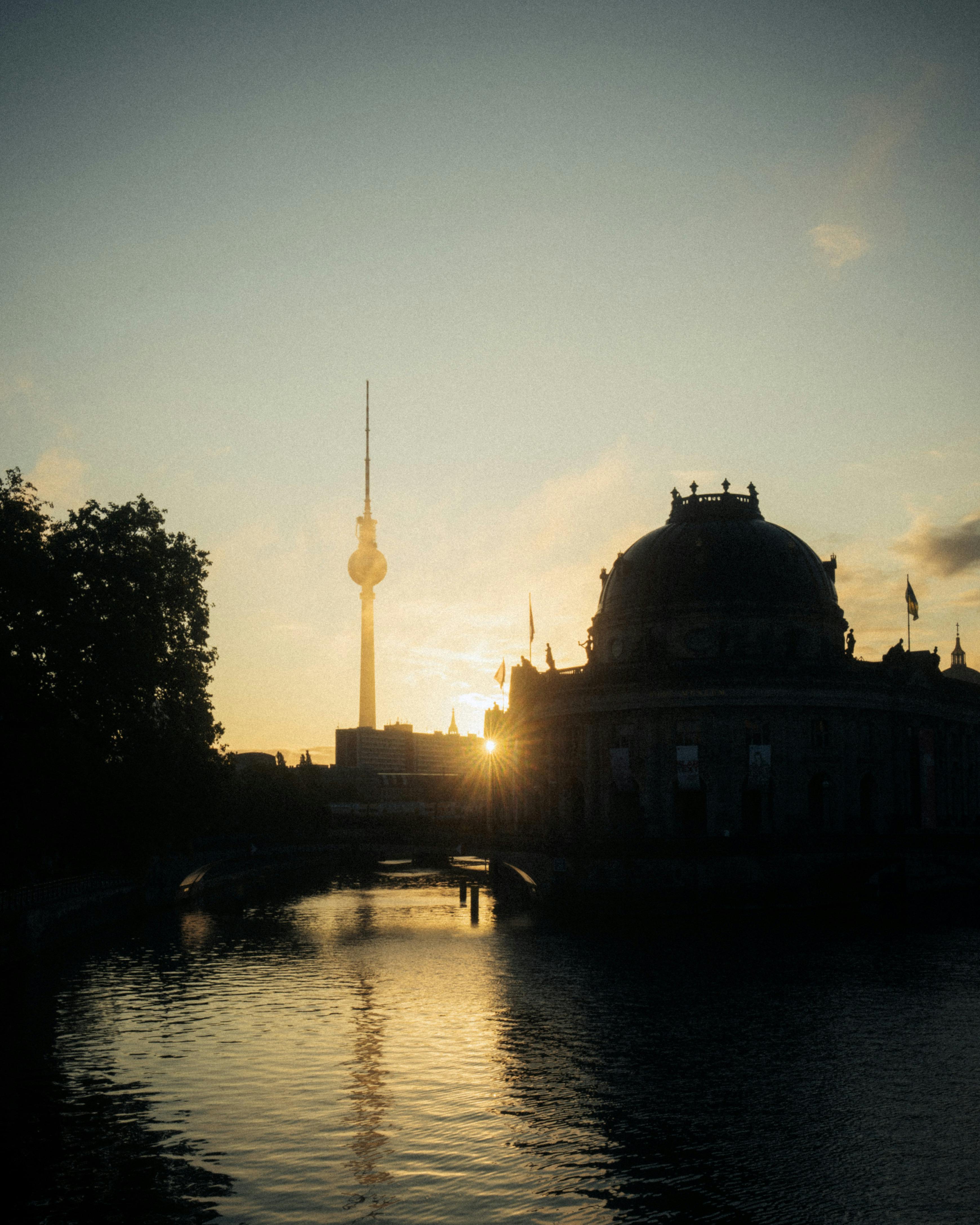 Sun Setting behind Museum Island in Berlin, Germany · Free Stock Photo