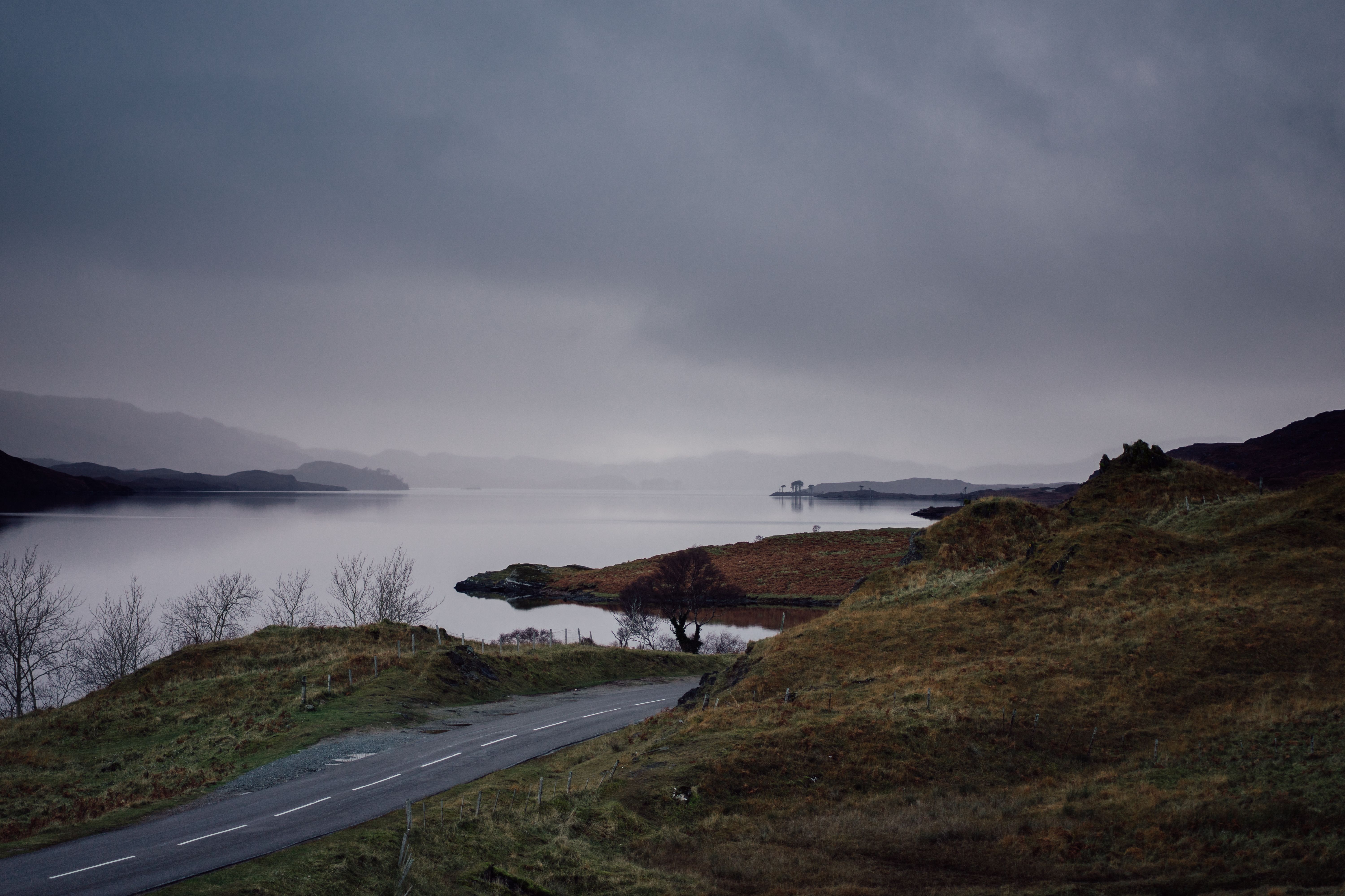 Hazy Lake Shore Landscape on a Cloudy Day · Free Stock Photo