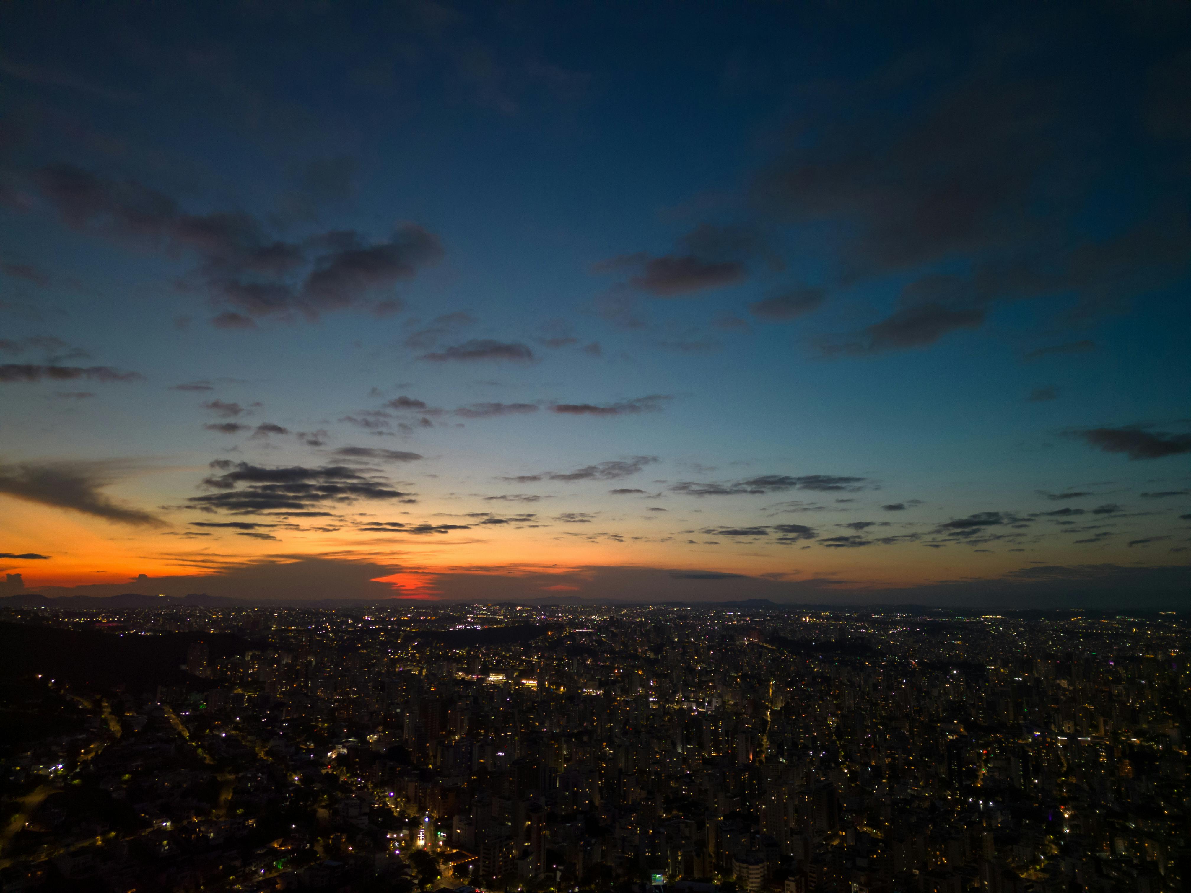 Birds Eye View of City at Sunset · Free Stock Photo