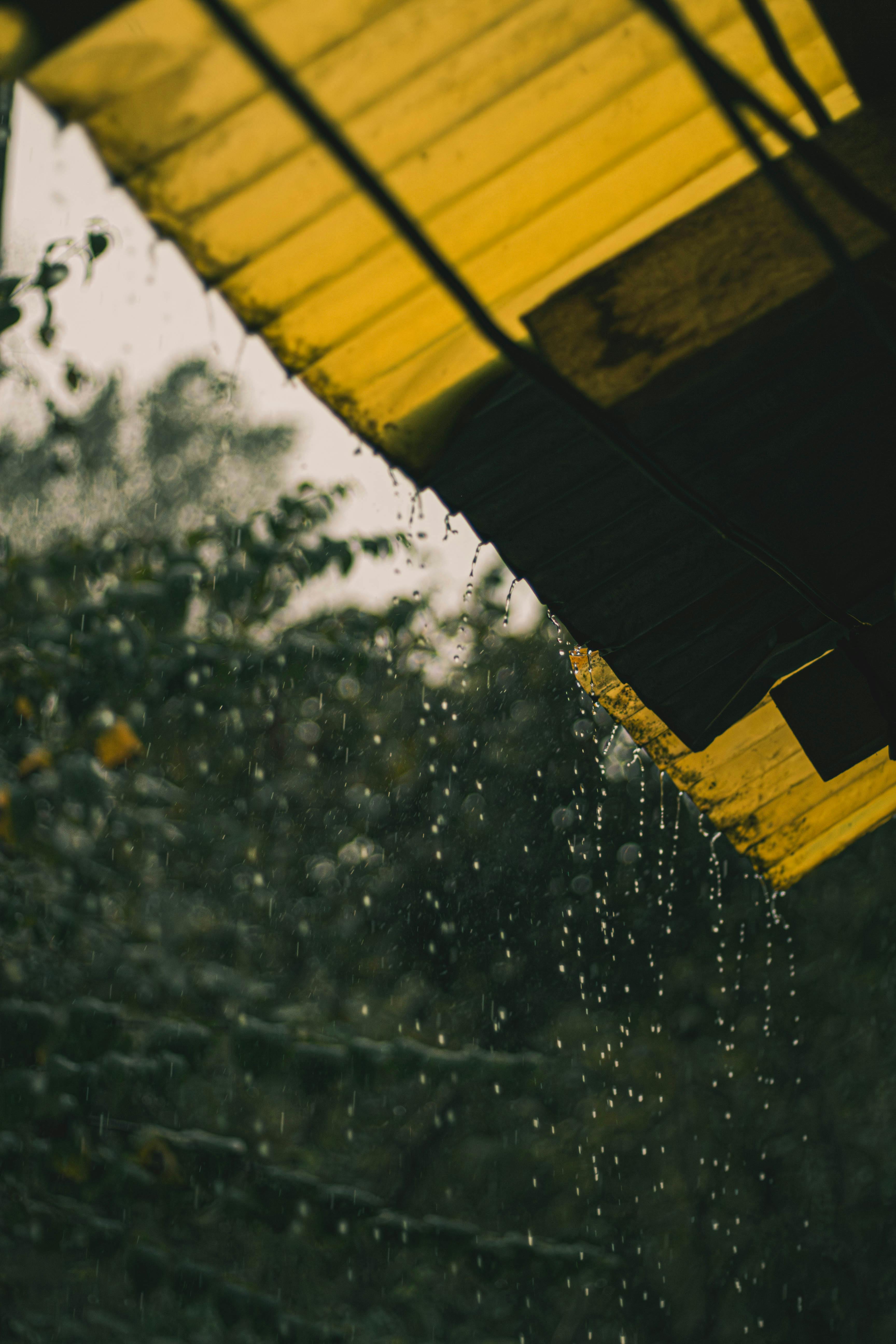 Raindrops Falling Down from Roof · Free Stock Photo