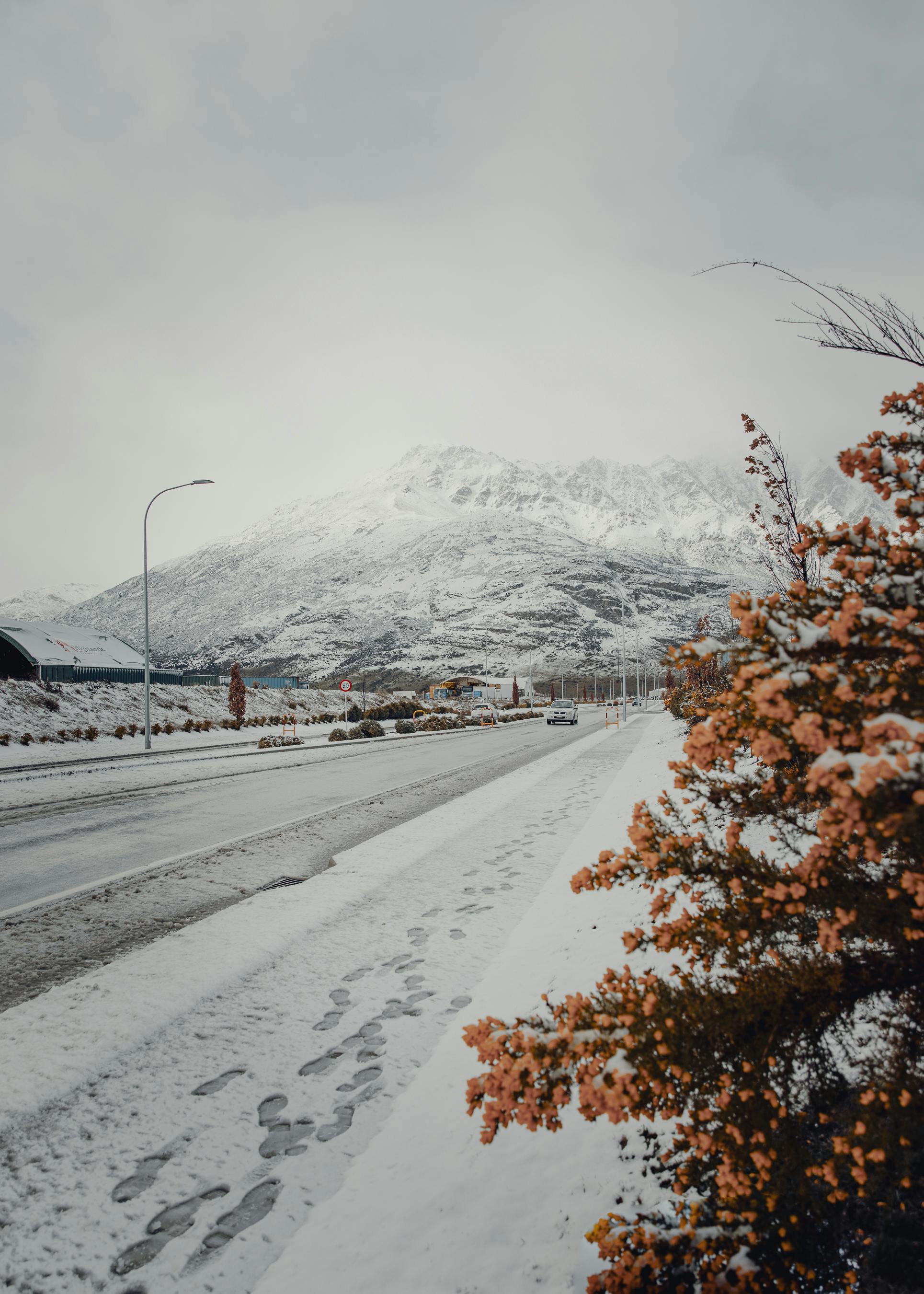 Snow on Road · Free Stock Photo
