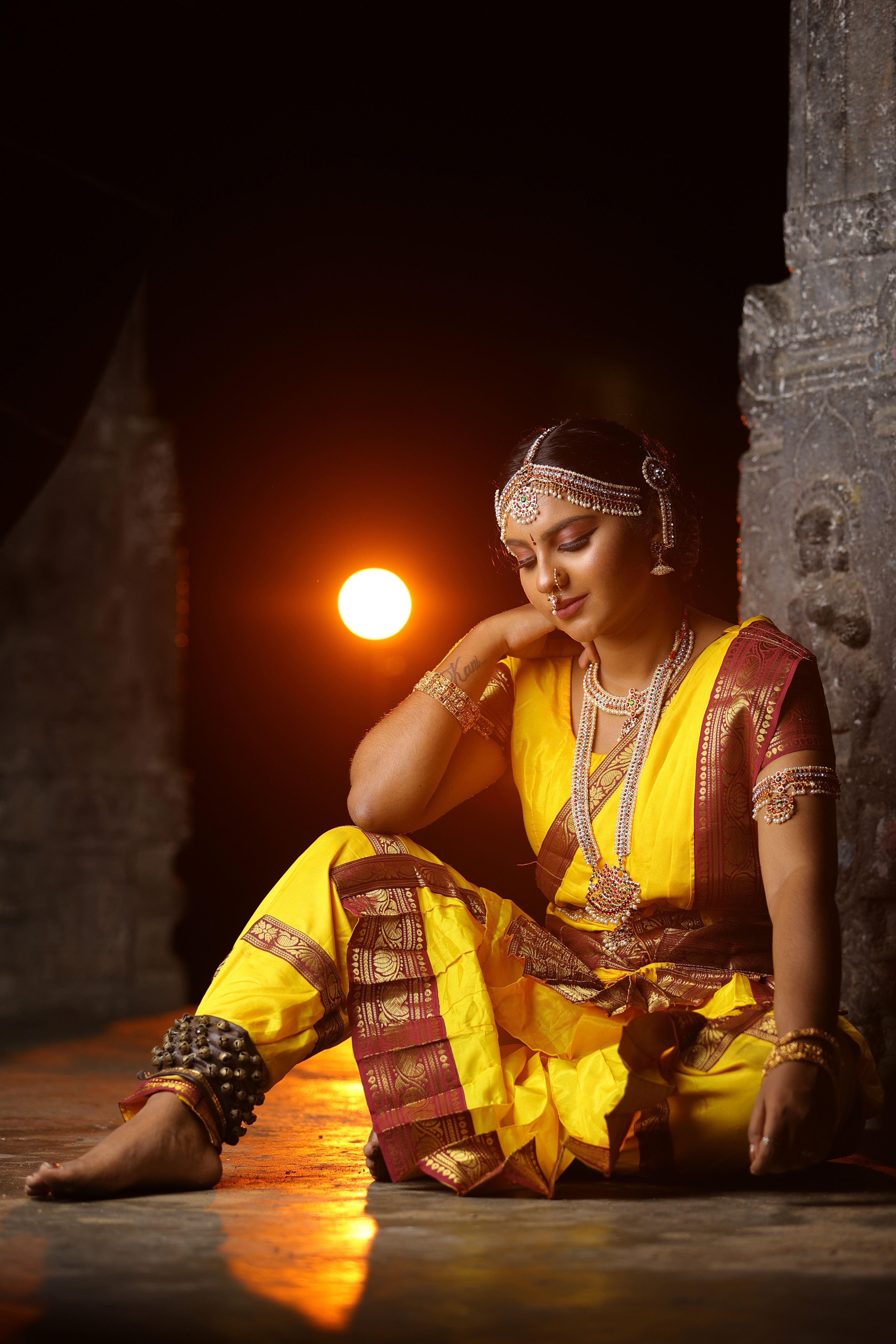Smiling Woman During Indian Classical Dance at Night · Free Stock Photo