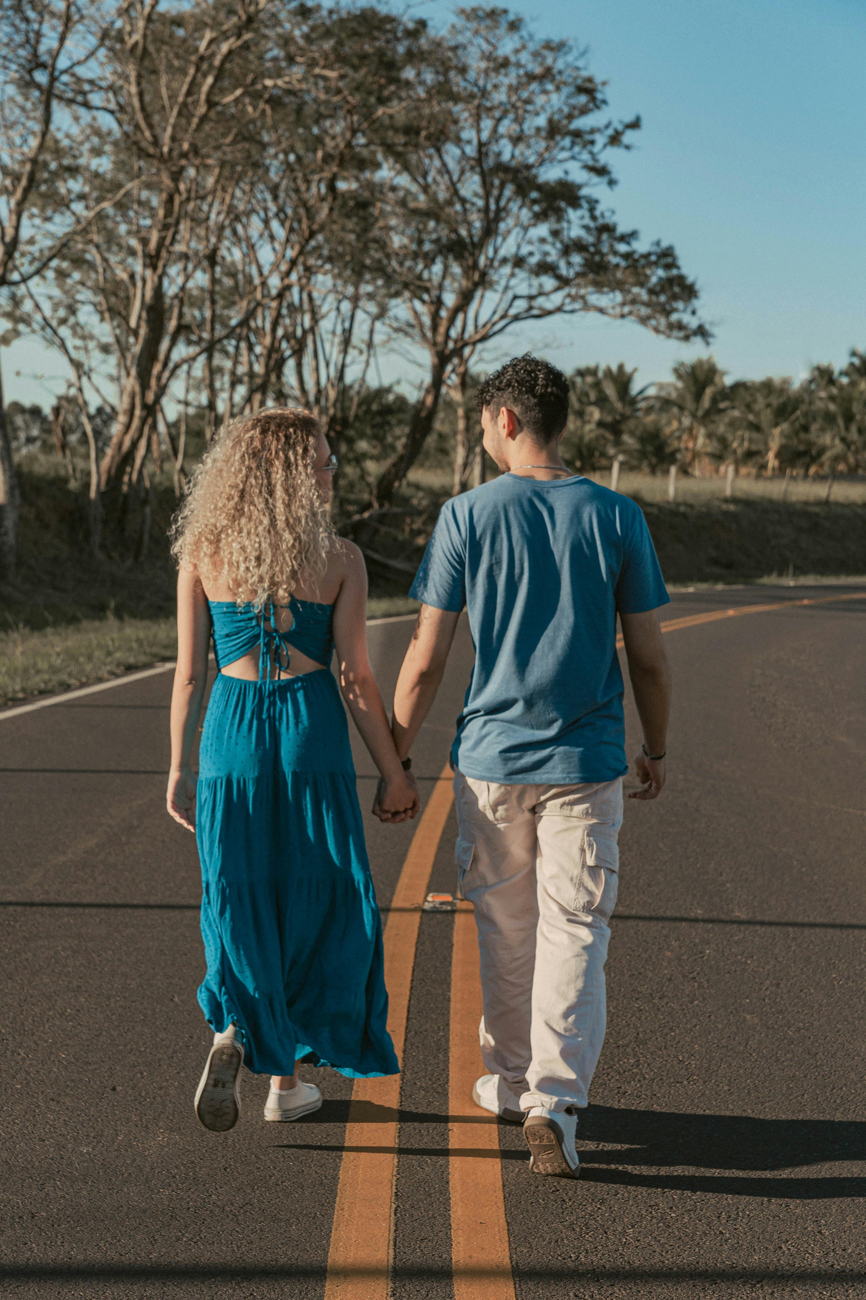 Romantic Couple Holding Hands Free Stock Photo